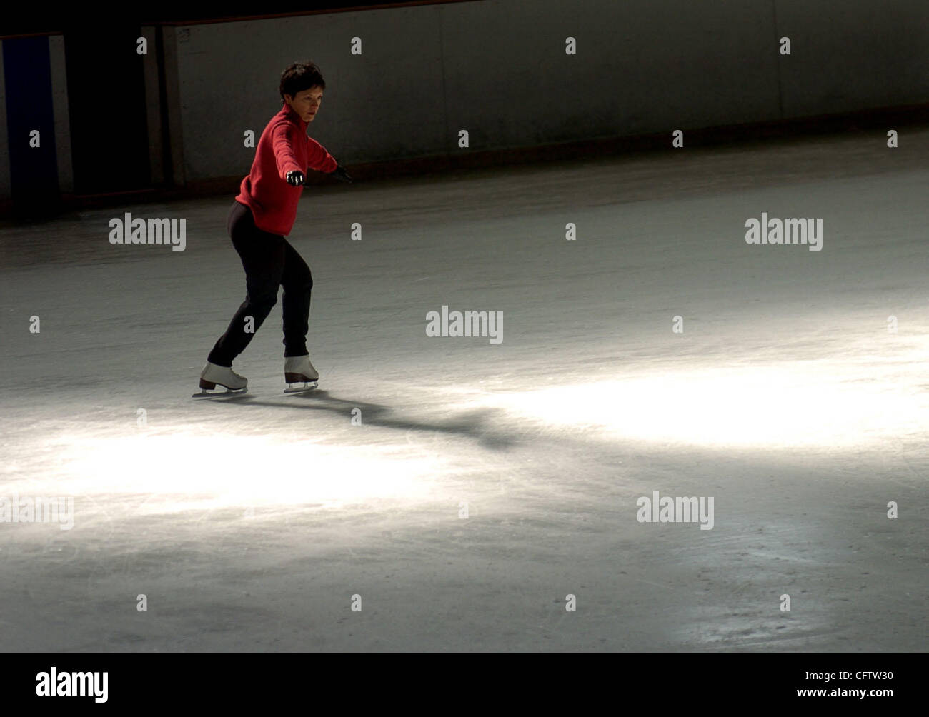 Michele Bernal, who has been coming to Iceland for 25 years, skates ...