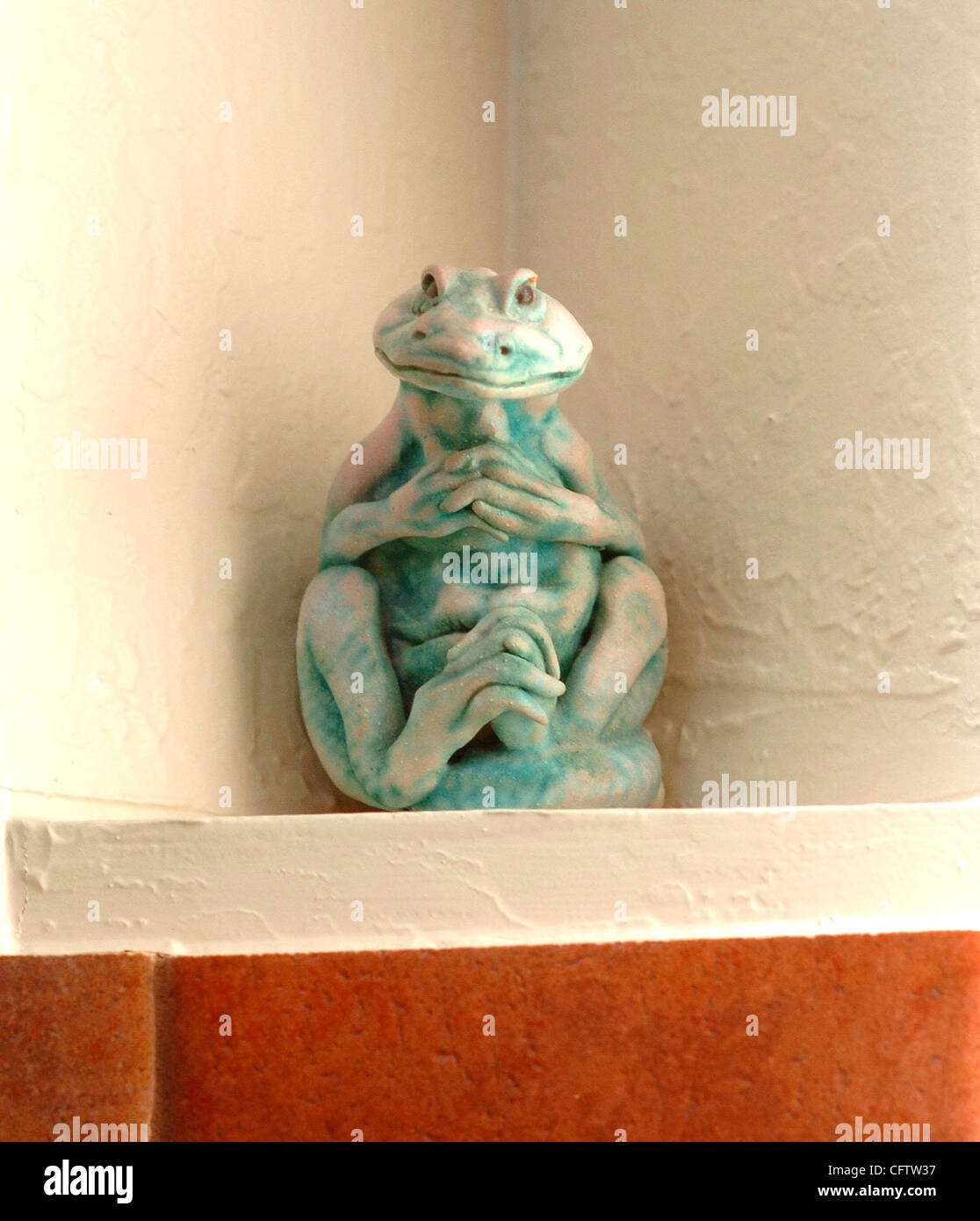 This statue is among the elements photographed in a bathroom designed ...