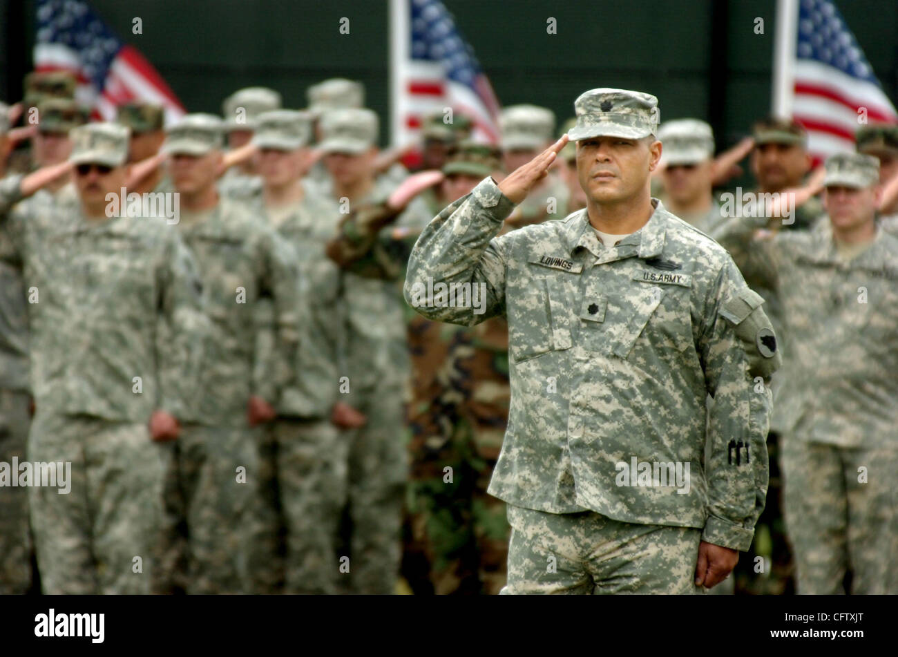 Lieutenant Colonel Loving and other soldiers with the 104th Division ...