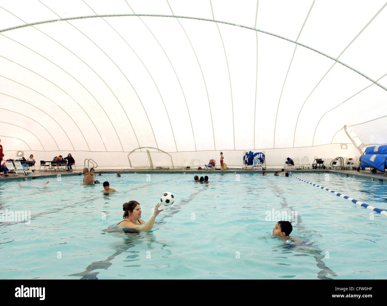 Tamera Dast and her son, Nathaniel, 3, play catch in Antioch WaterPark ...