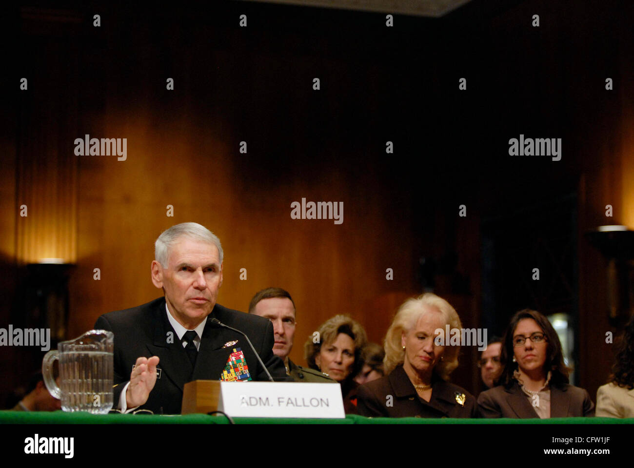 Jan 30, 2007; Washington, DC, USA; Admiral WILLIAM FALLON listens to ...