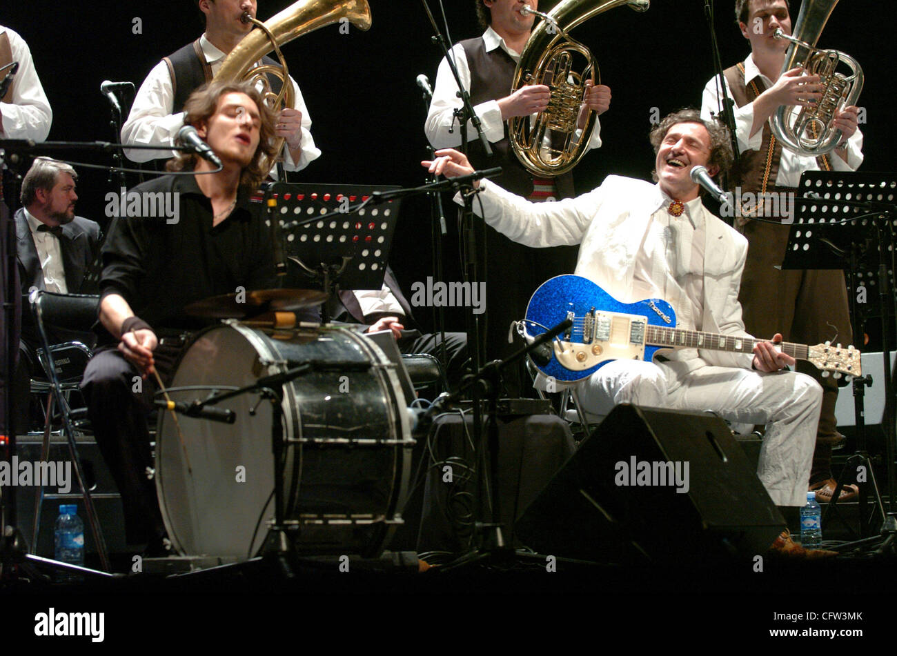 Musician Goran Bregovic and "his wedding and funeral band" performing ...