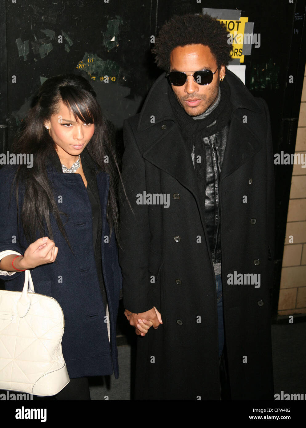Feb 05, 2007; New York, NY, USA; Singer LENNY KRAVITZ and his daughter ...