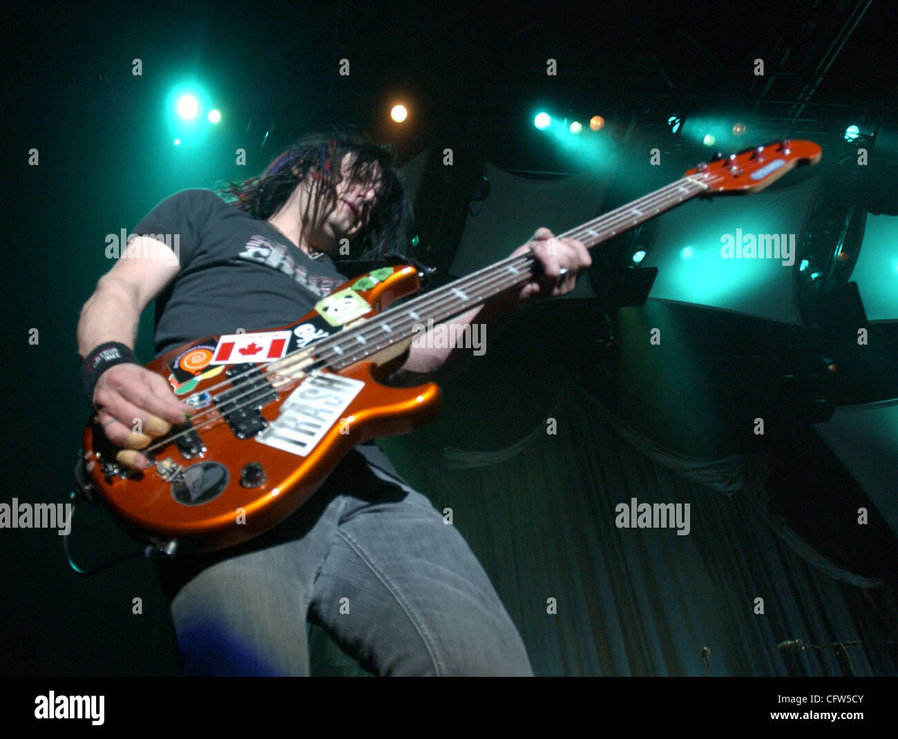 Feb. 7, 2007 Norfolk, VA; USA, Bass Guitarist ROBBY TAKAC of the band ...
