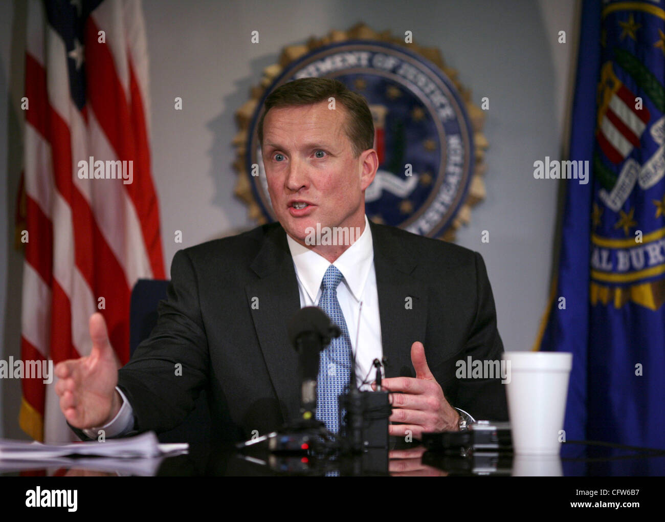 F.B.I. Special Agent in Charge, Ralph S. Boelter, during his news ...