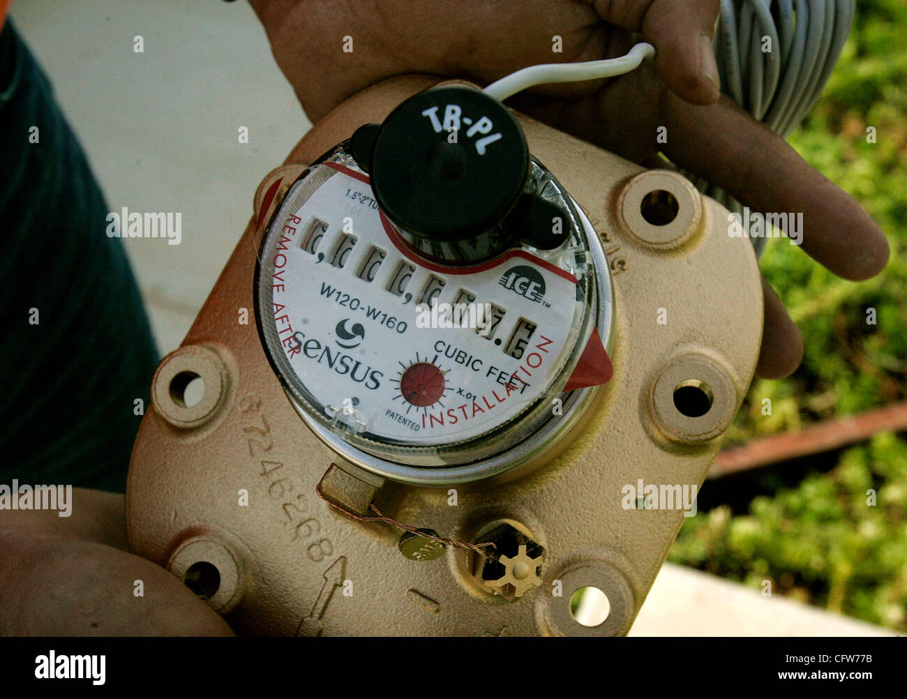 FEBRUARY 8, 2007, SAN MARCOS, CA, USA , A water meter with a radio read ...