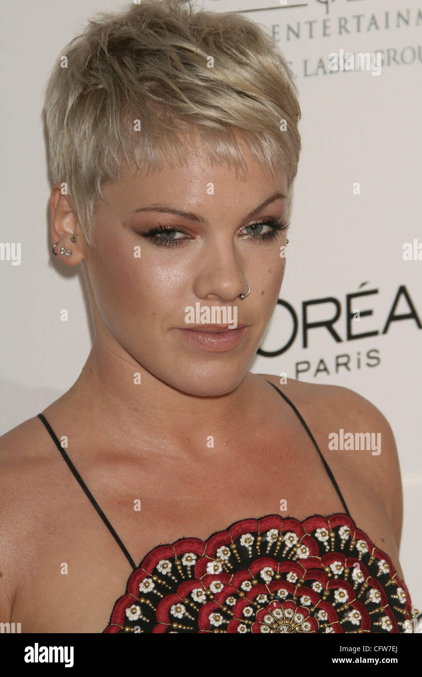 Feb 10, 2007; Hollywood, California, USA; Singer PINK at the Clive ...