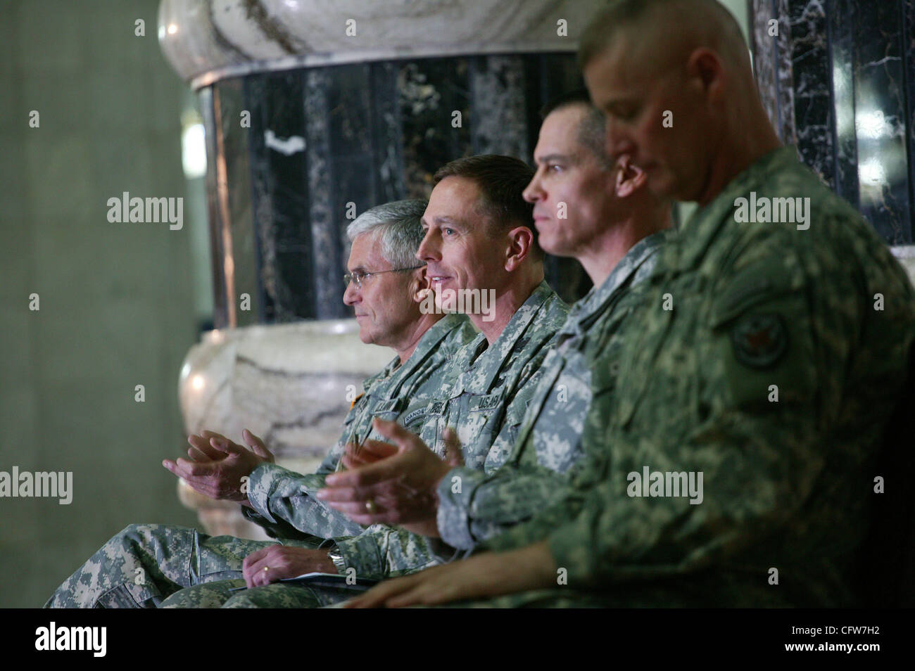 General George Casey (far L) is replaced by General David Petraeus (2nd ...