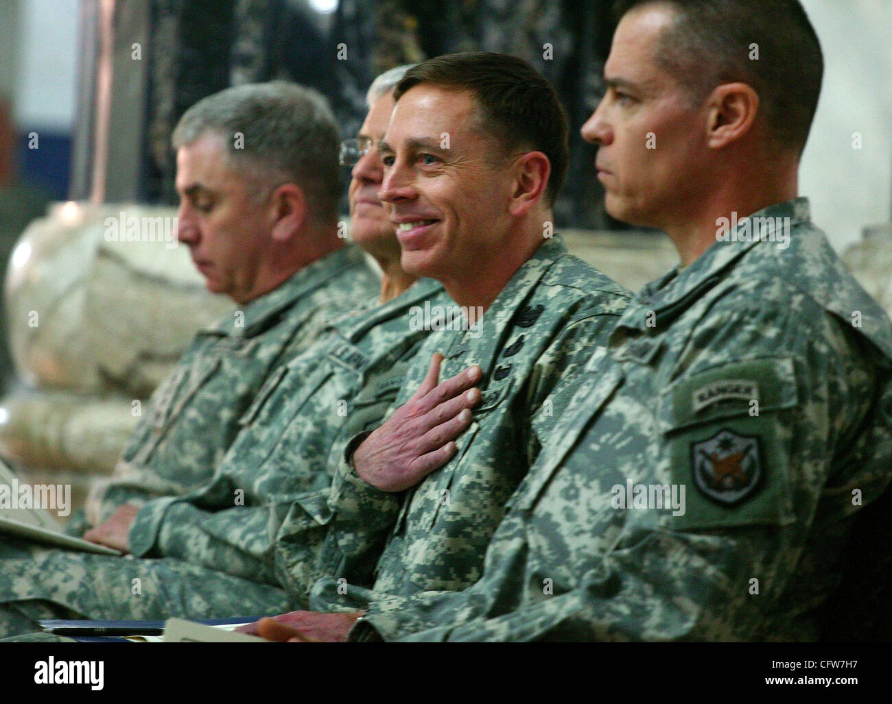General George Casey (L, center) is replaced by General David Petraeus ...