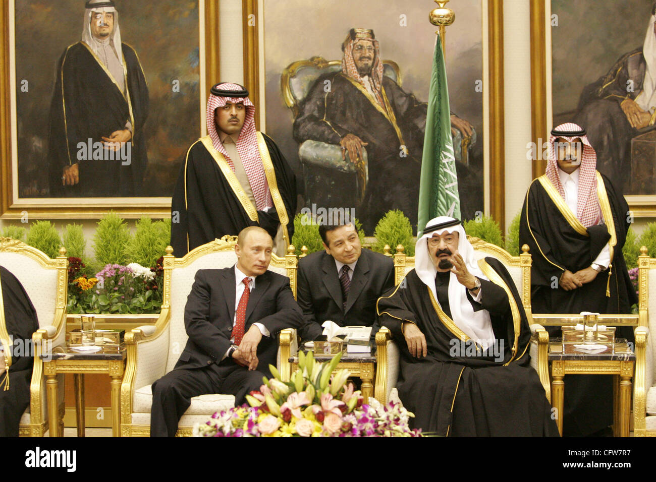 Vladimir Putin and Saudi King Abdullah during Putin`s visit to Riyadh ...
