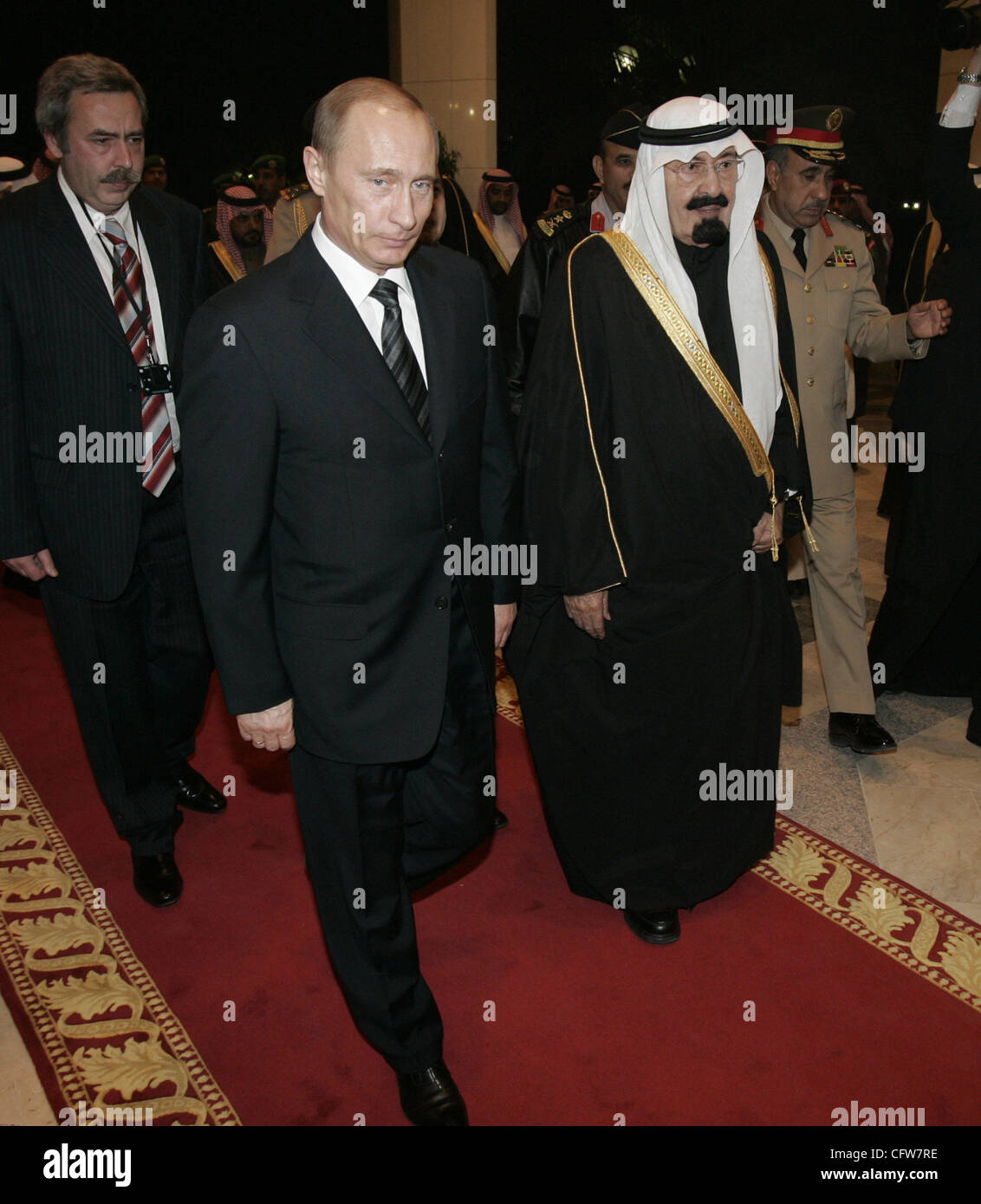 Vladimir Putin and Saudi King Abdullah during Putin`s visit to Riyadh ...