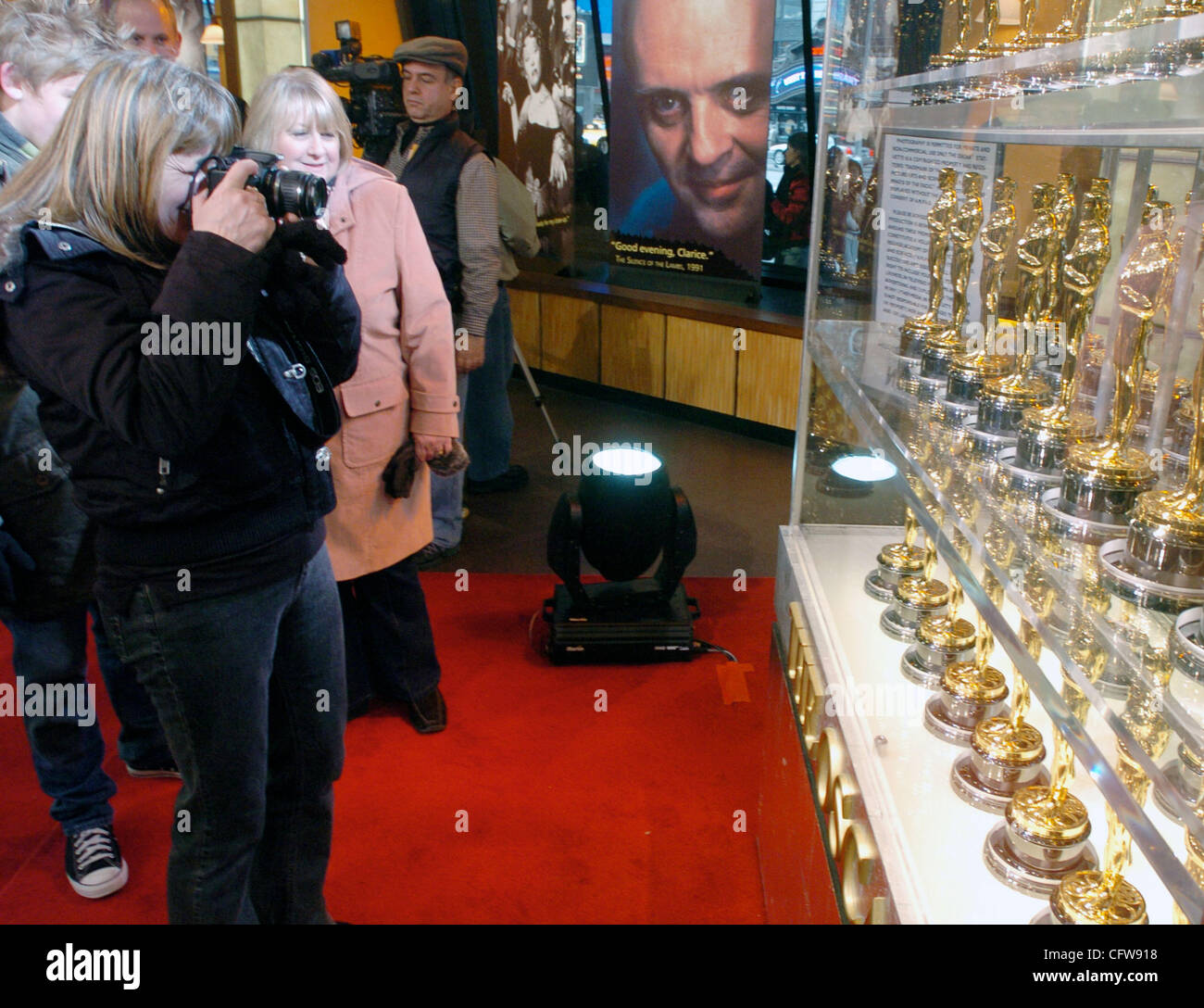"Meet the Oscars, New York" display at the Times Square television ...