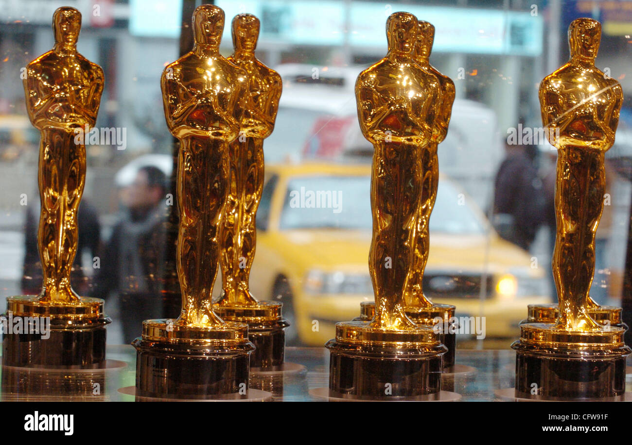 "Meet the Oscars, New York" display at the Times Square television ...