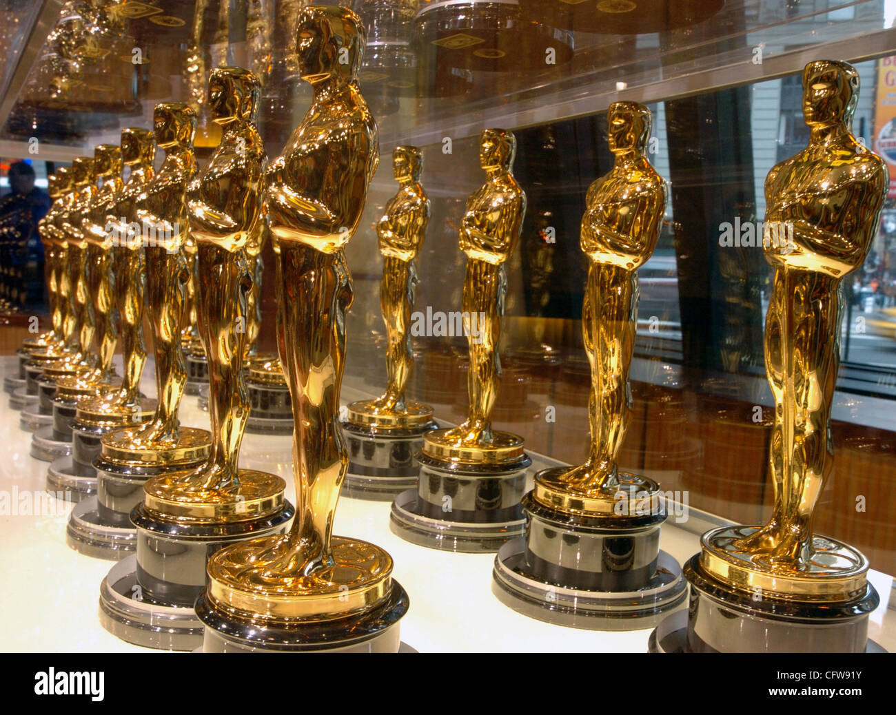 "Meet the Oscars, New York" display at the Times Square television ...