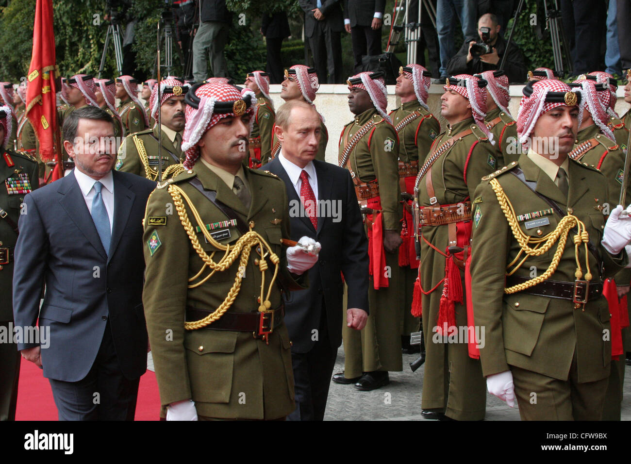 Vladimir Putin and King Abdullah II of Jordan while Putin`s visit to ...