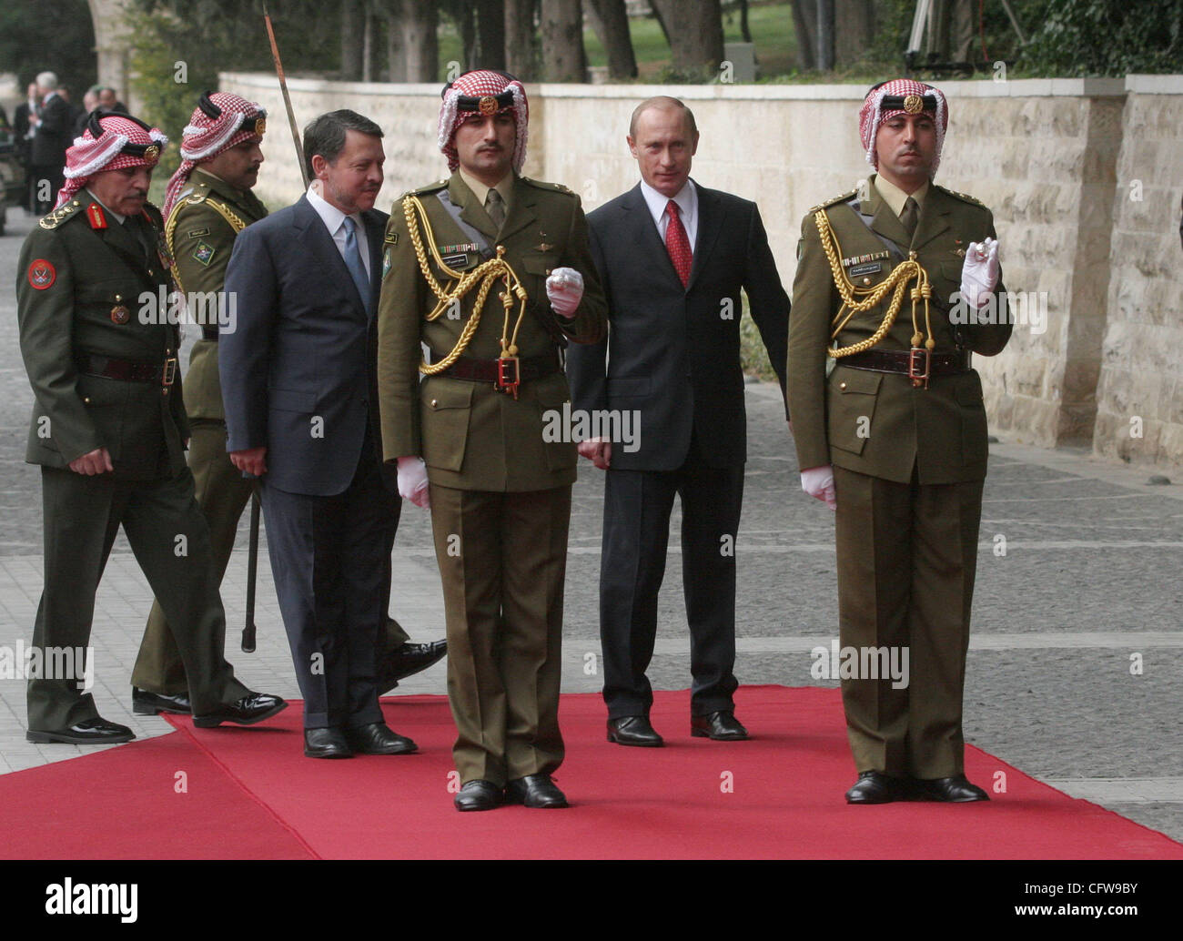 Vladimir Putin and King Abdullah II of Jordan while Putin`s visit to ...