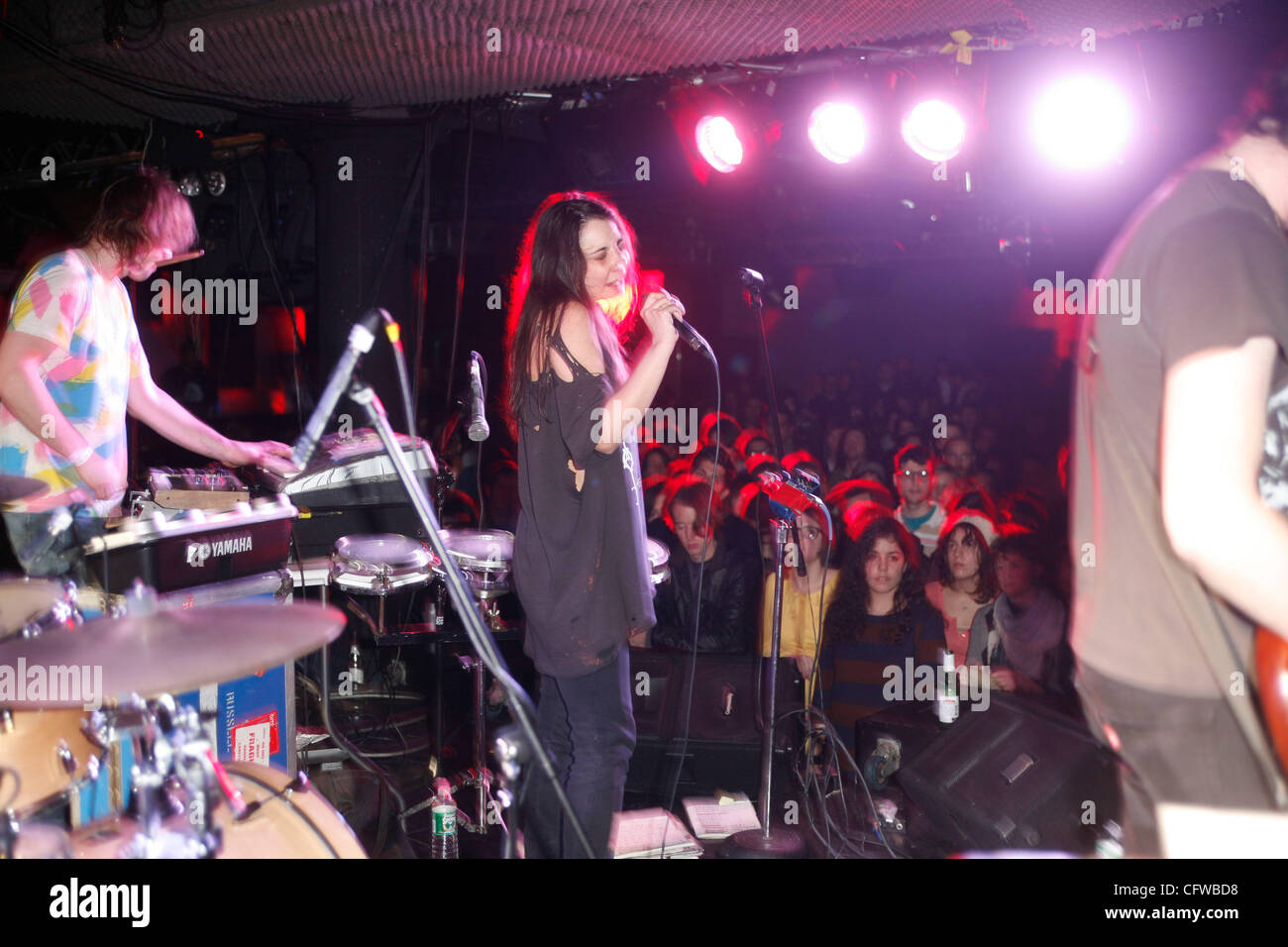 Gang Gang Dance performing at Studio B in Brooklyn on February 17,2007 ...