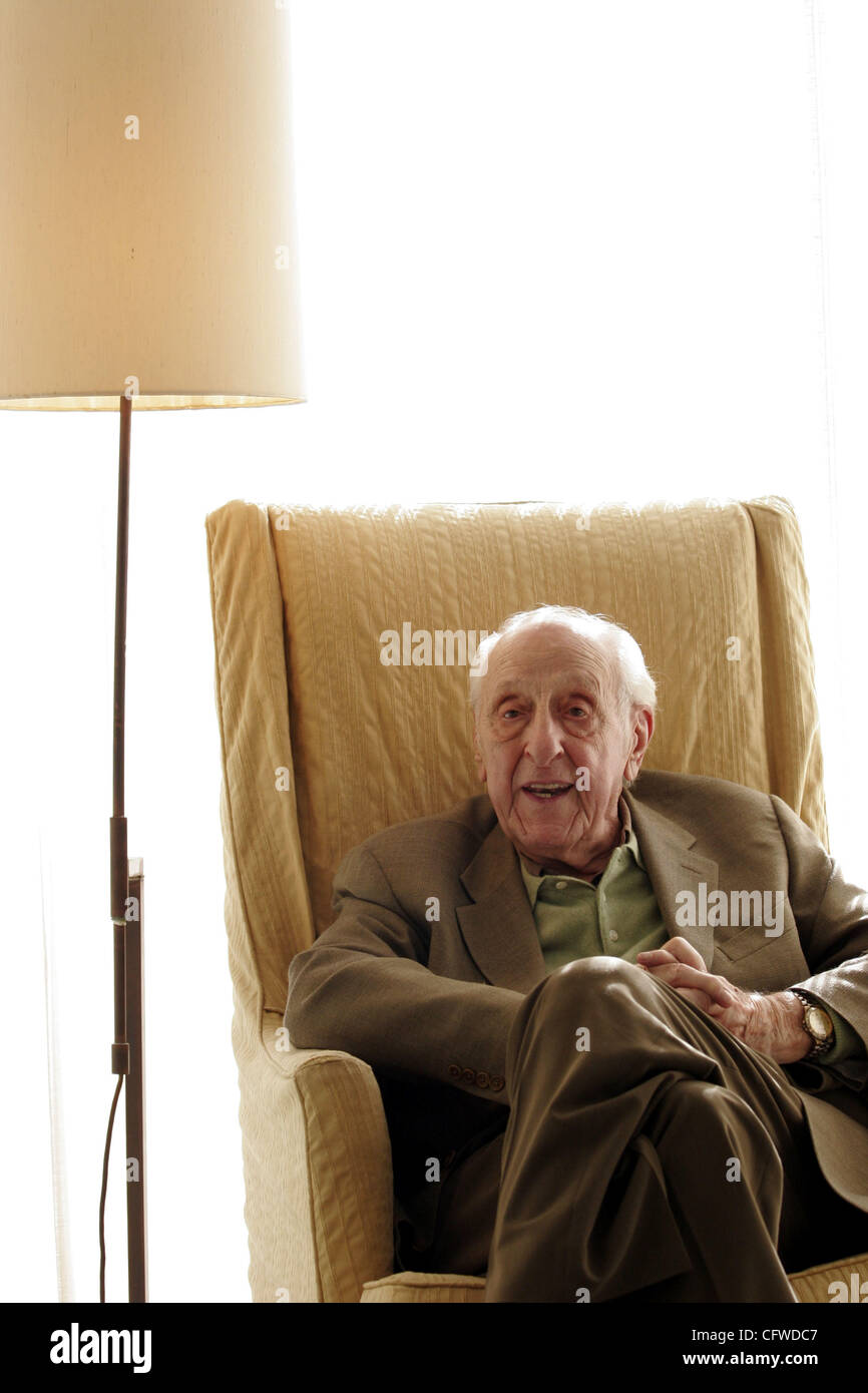 Portrait of Ray Evans, in 2004, a prolific songwriter who created ...