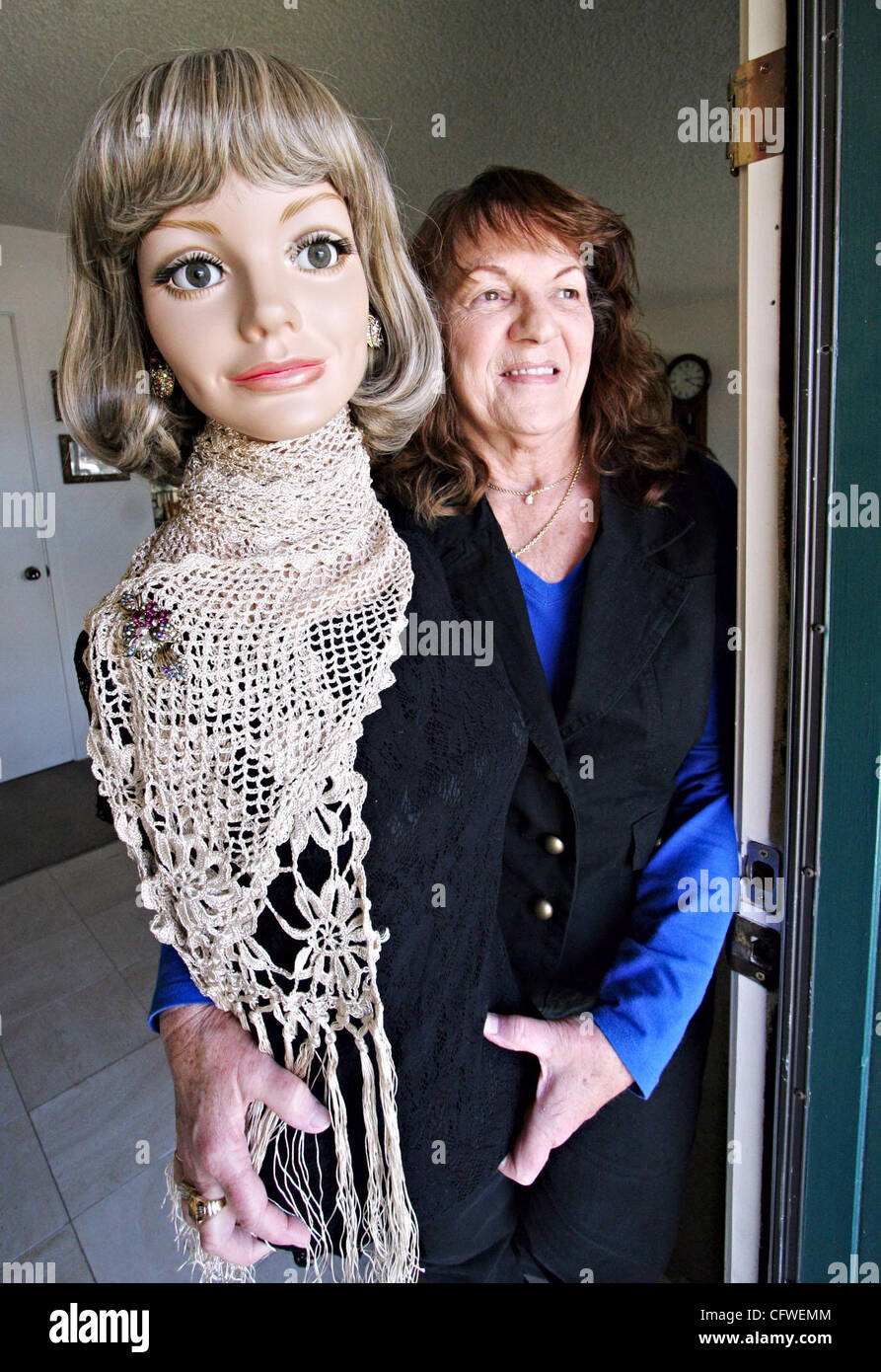 Kadie Amaral and one of her mannequins greet guests at her Livermore ...