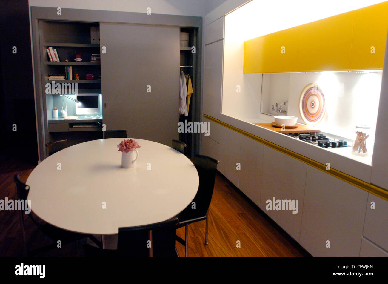 A model of the hidden office and kitchen of a condominium of developer ...