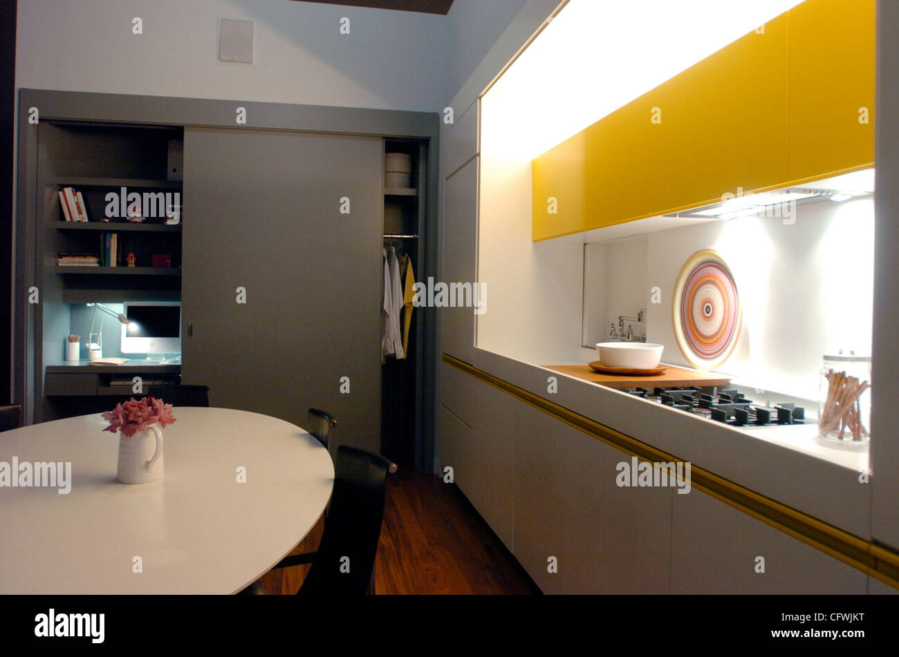 A model of the hidden office and kitchen of a condominium of developer ...