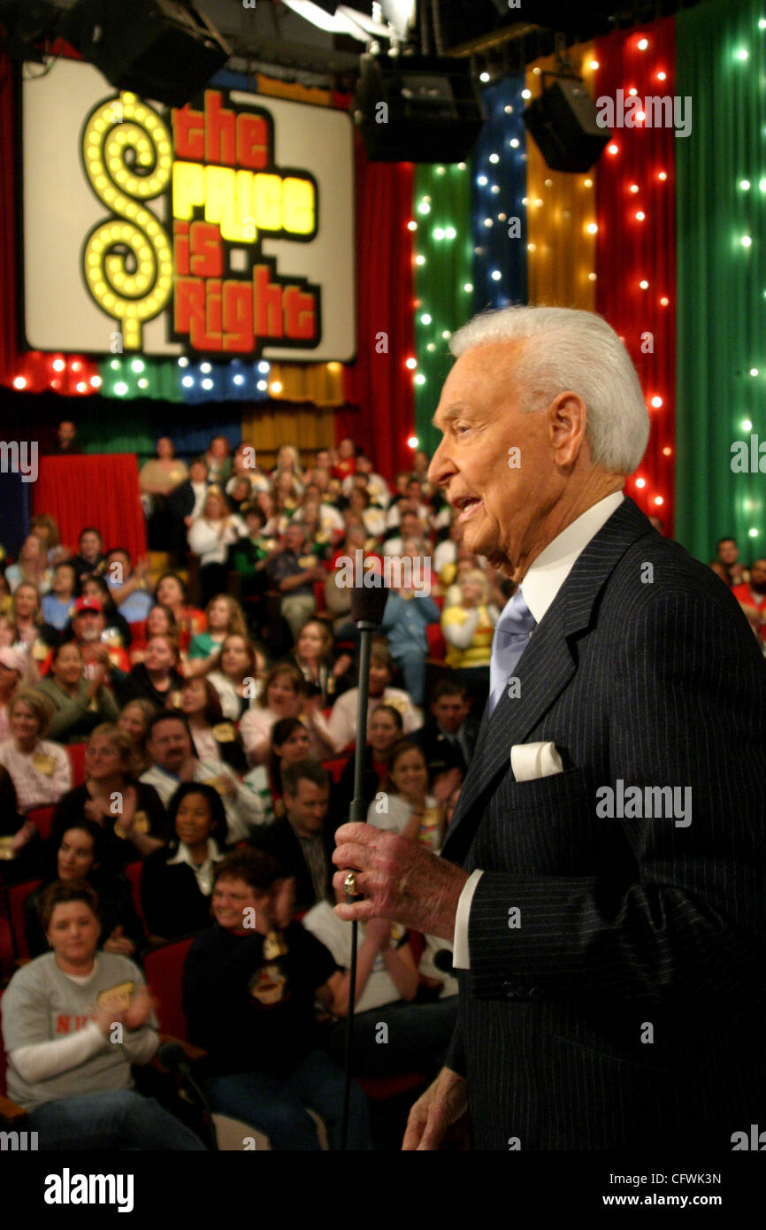 Feb 28, 2007; Los Angeles, CA, USA; BOB BARKER, longtime host of The Price Is Right , tapes a ...