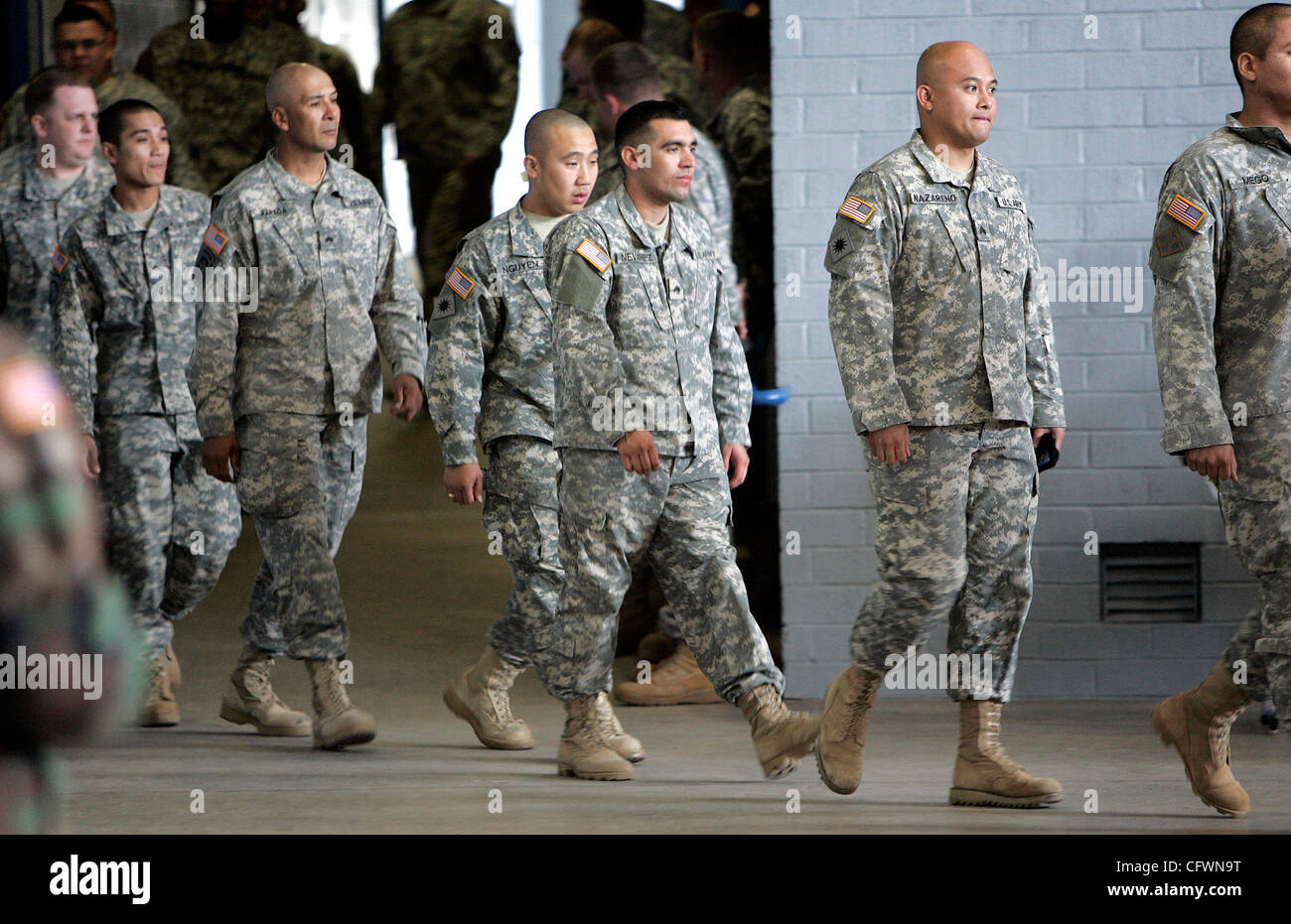March 3, 2007, San Diego, California, USA National Guardsmen from the ...