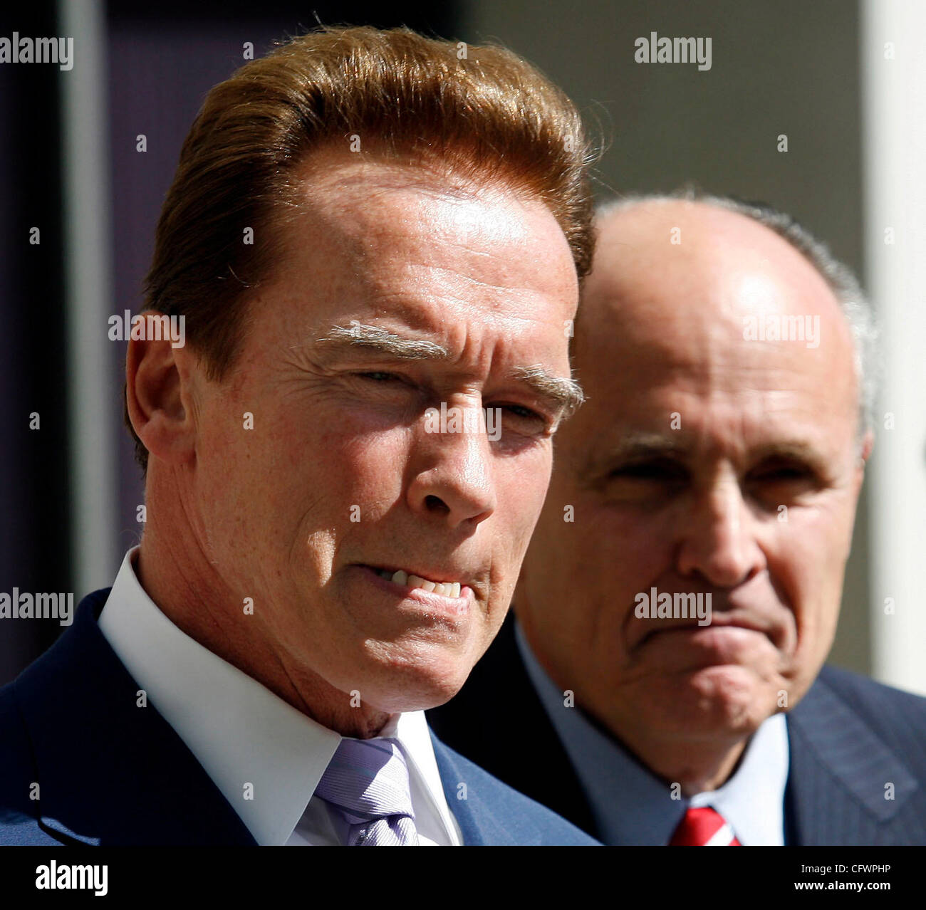 Gov Schwarzenegger Meets With Former New York City Mayor Rudy Giuliani