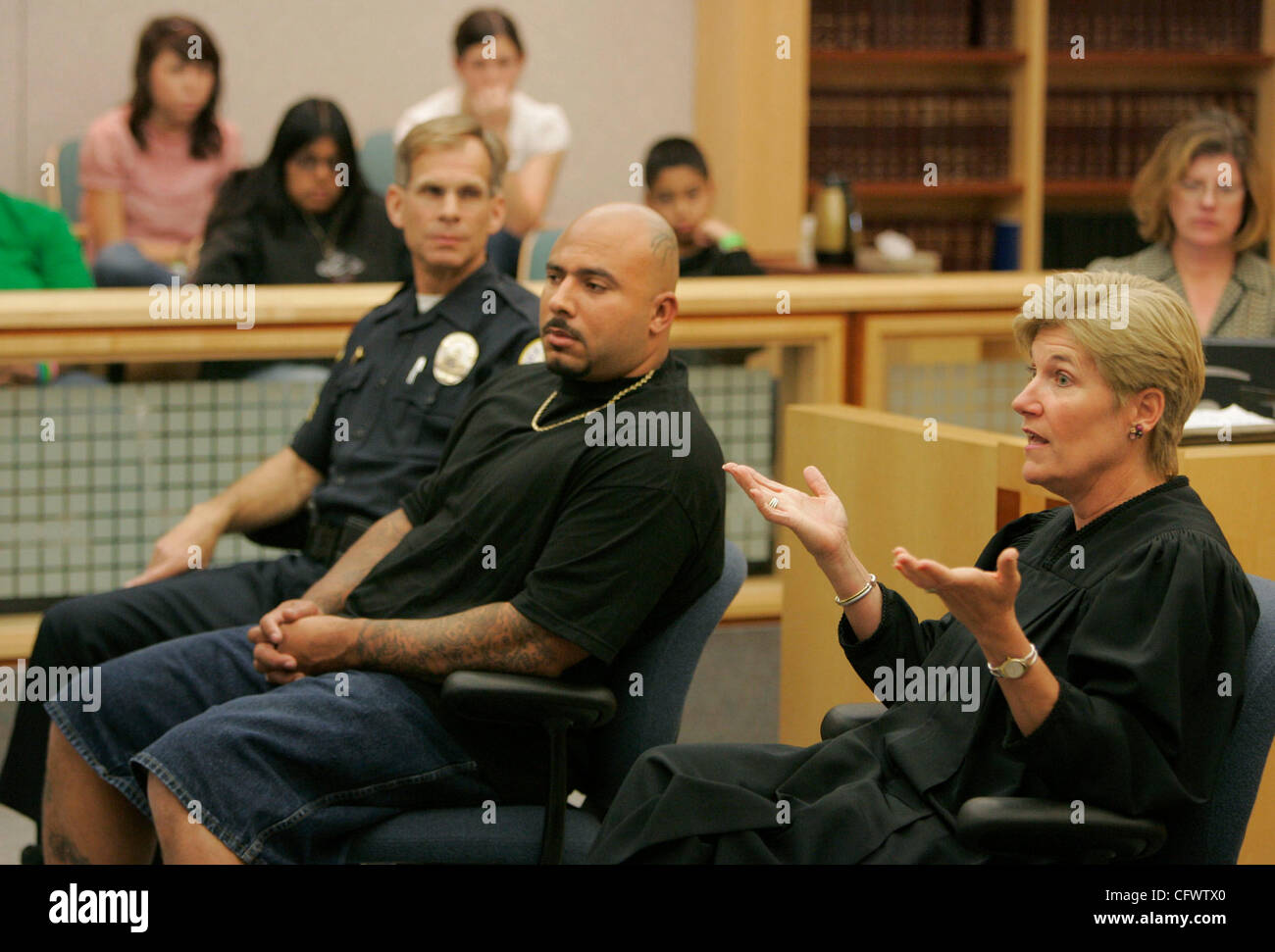 March 9, 2007, Vista, California, USA Judge JOAN WEBER speaks to kids ...
