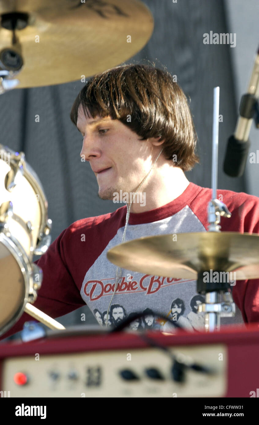 Mar. 9, 2007; Sunrise, FL., USA; Drummer CODY DICKINSON of the band THE ...