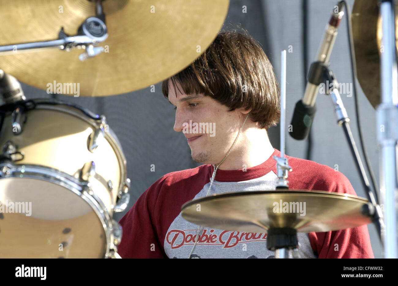 Mar. 9, 2007; Sunrise, FL., USA; Drummer CODY DICKINSON of the band THE ...