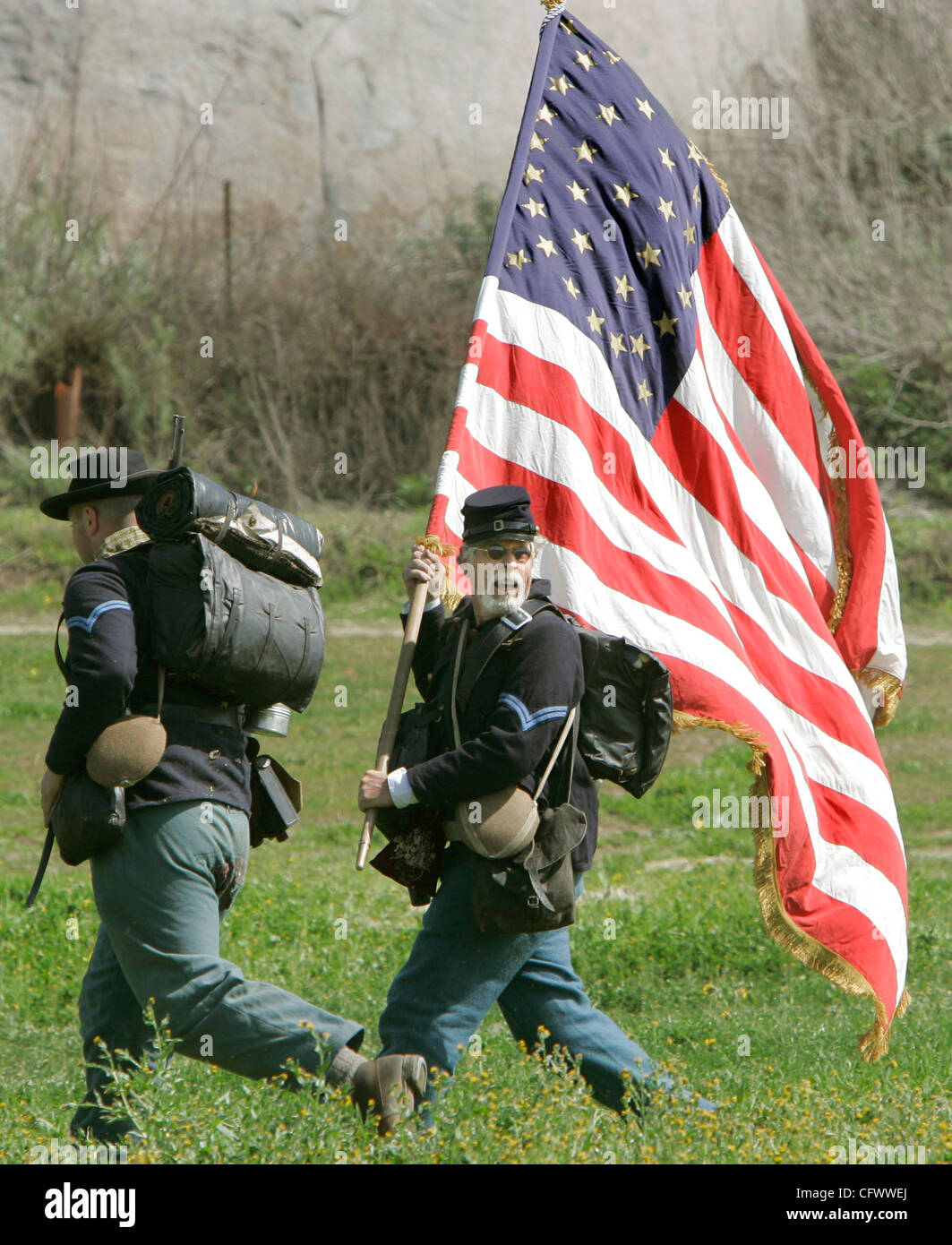 March 10, 2007, Vista, California, USA A Union army "guidon bearer ...