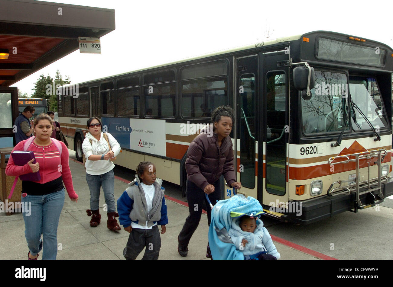 A route 111 County Connection bus waits for passengers at the Concord ...