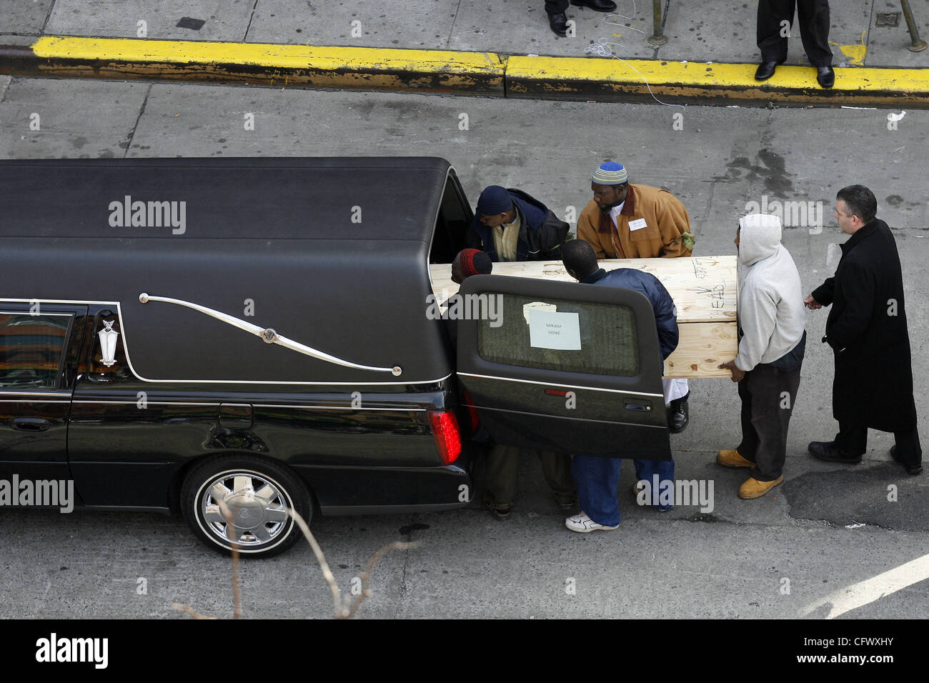 Mar 12, 2007 - Bronx, New York, USA - The pine casket of Mariam Sidebe ...