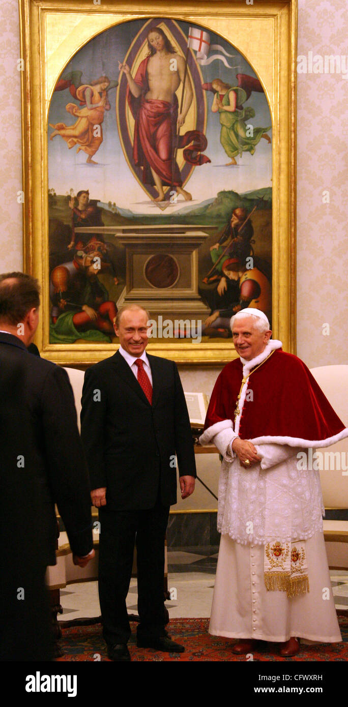 Vladimir Putin and Pope Benedict 16th. Russian president Putin visited ...