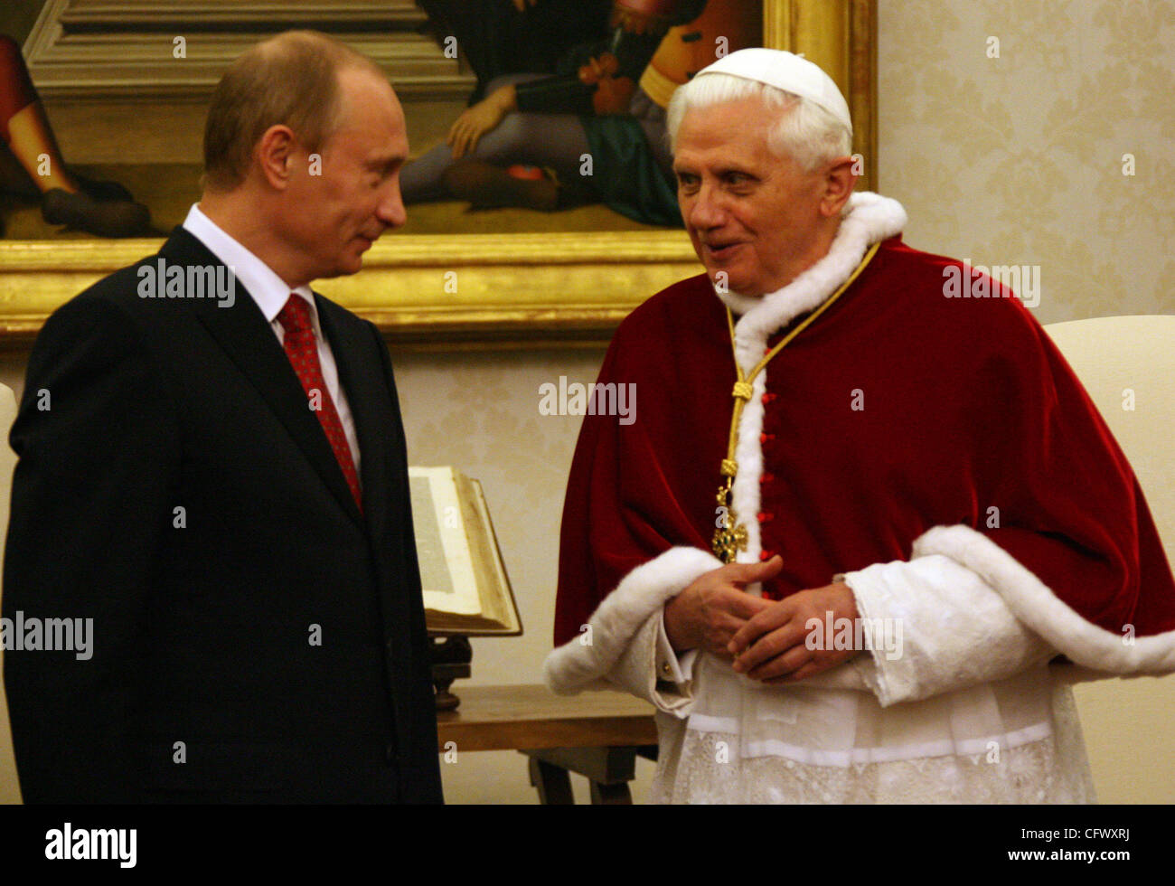 Vladimir Putin and Pope Benedict 16th. Russian president Putin visited ...