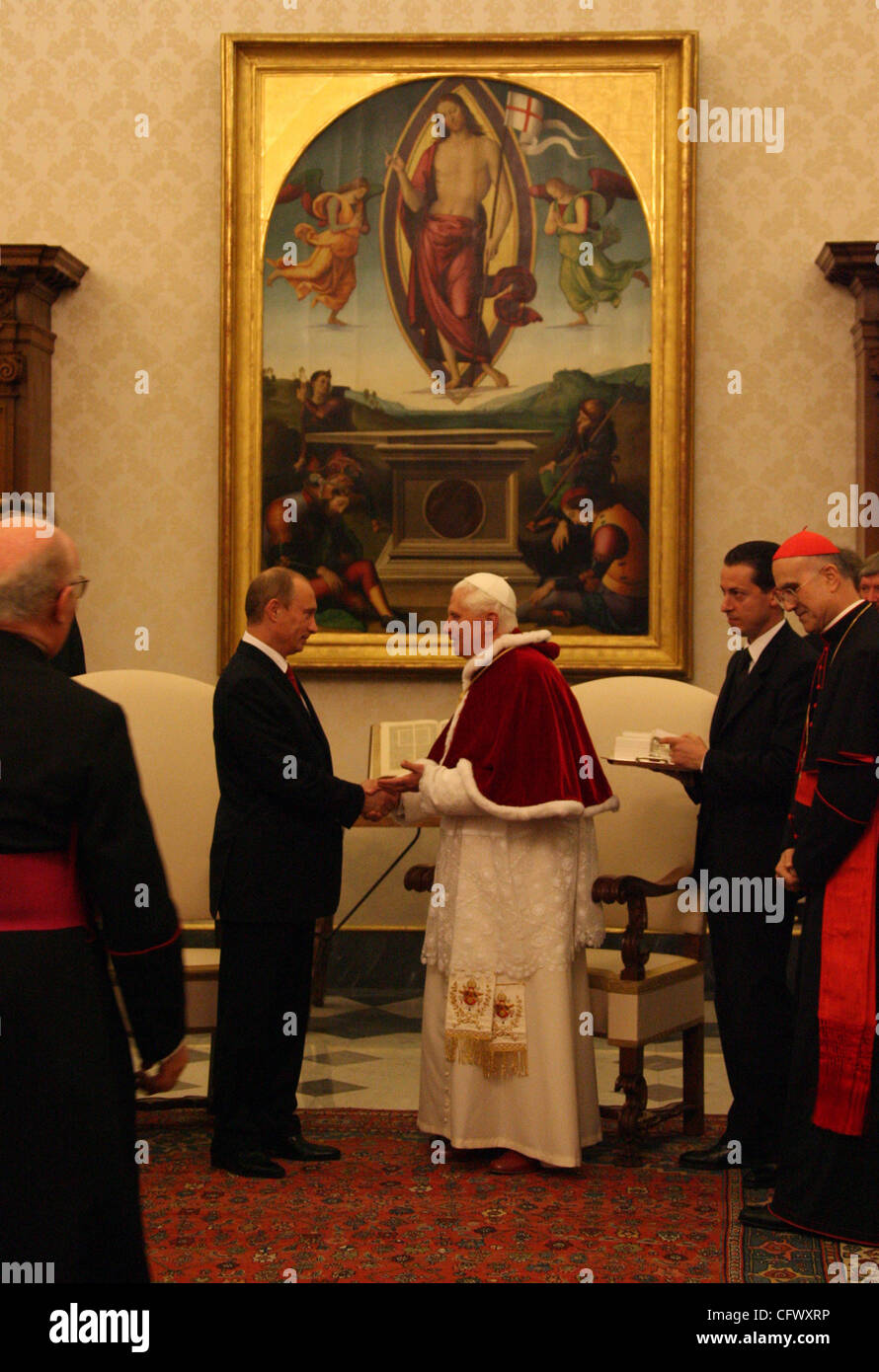 Vladimir Putin and Pope Benedict 16th. Russian president Putin visited ...