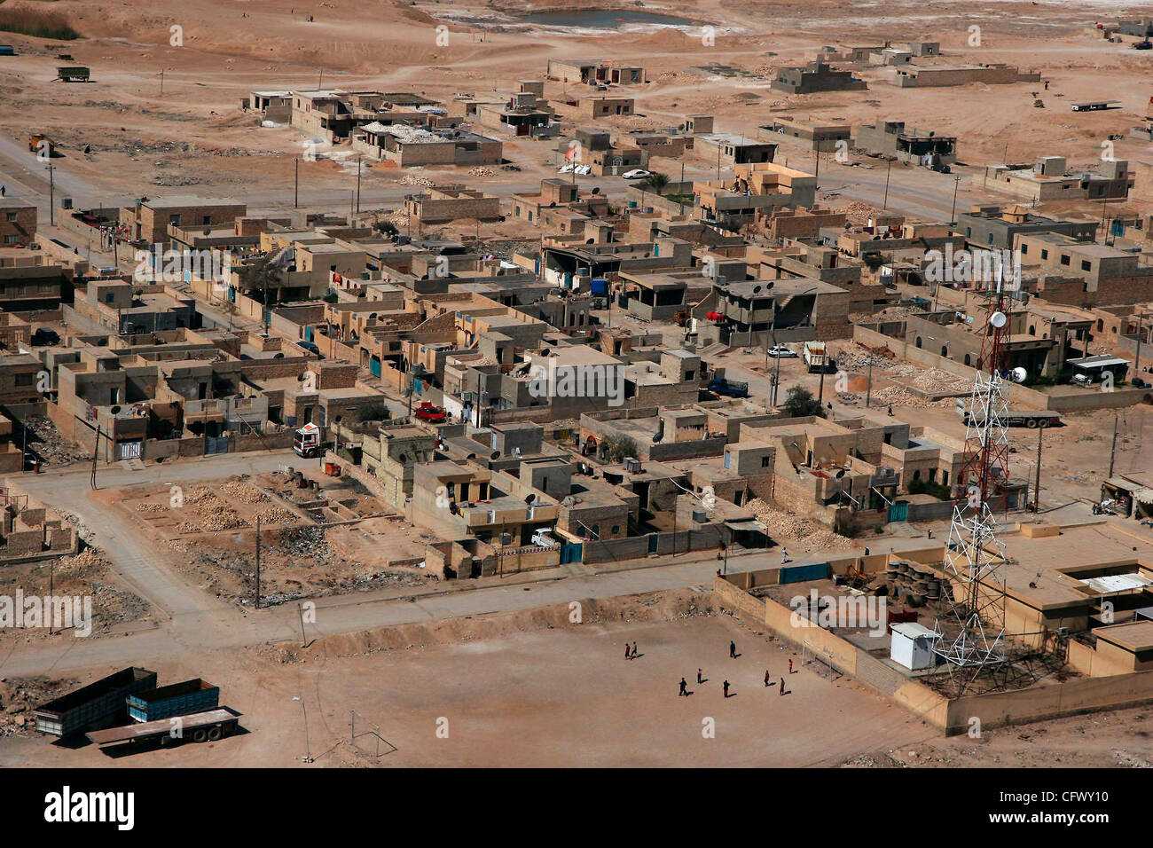 Mar 13, 2007 - Ramadi, IRAQ - Aerial view of a village outside of Stock ...