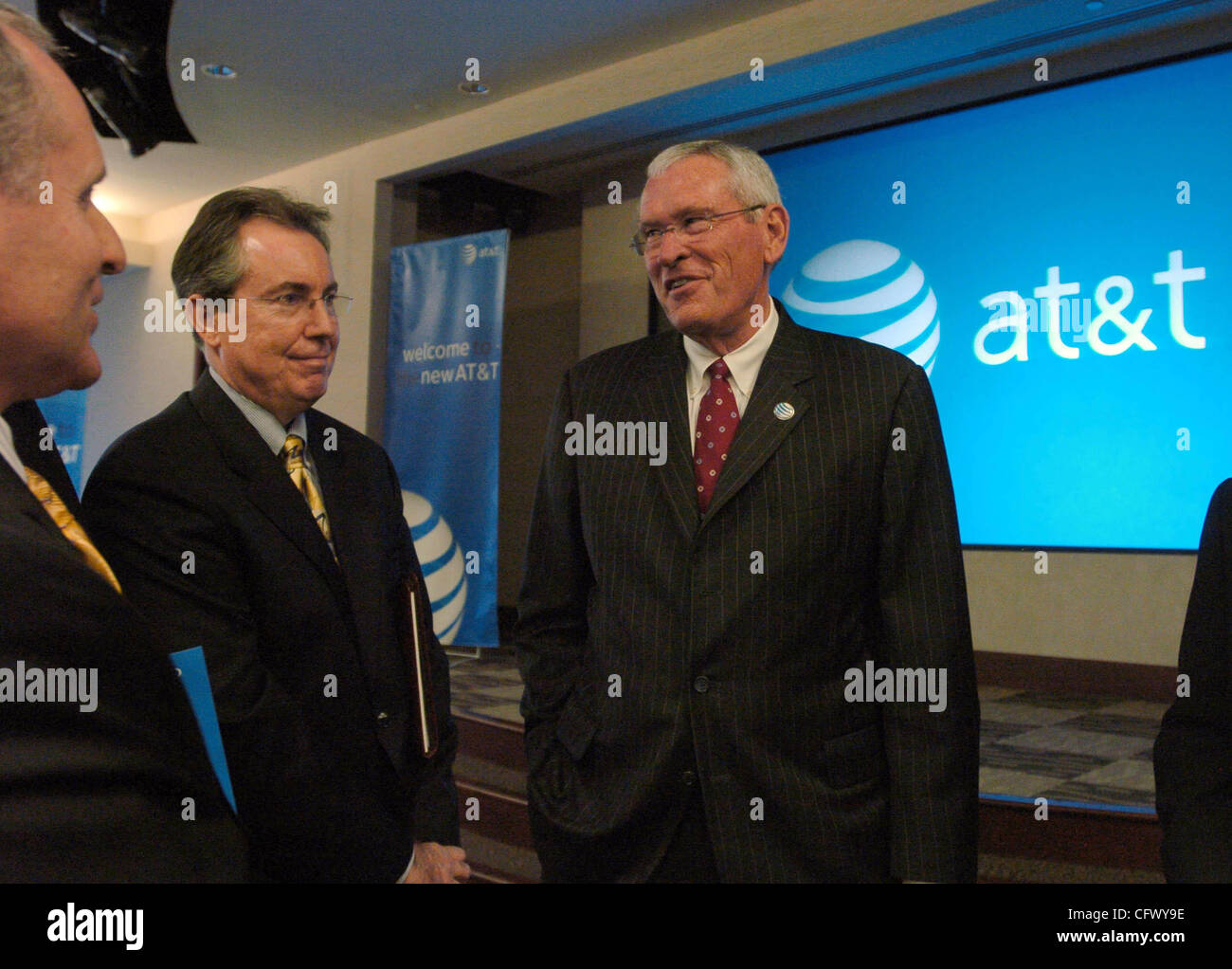 ATLANTA, GA - MARCH 13: AT&T CEO Ed Whitacre speaks with employees from ...