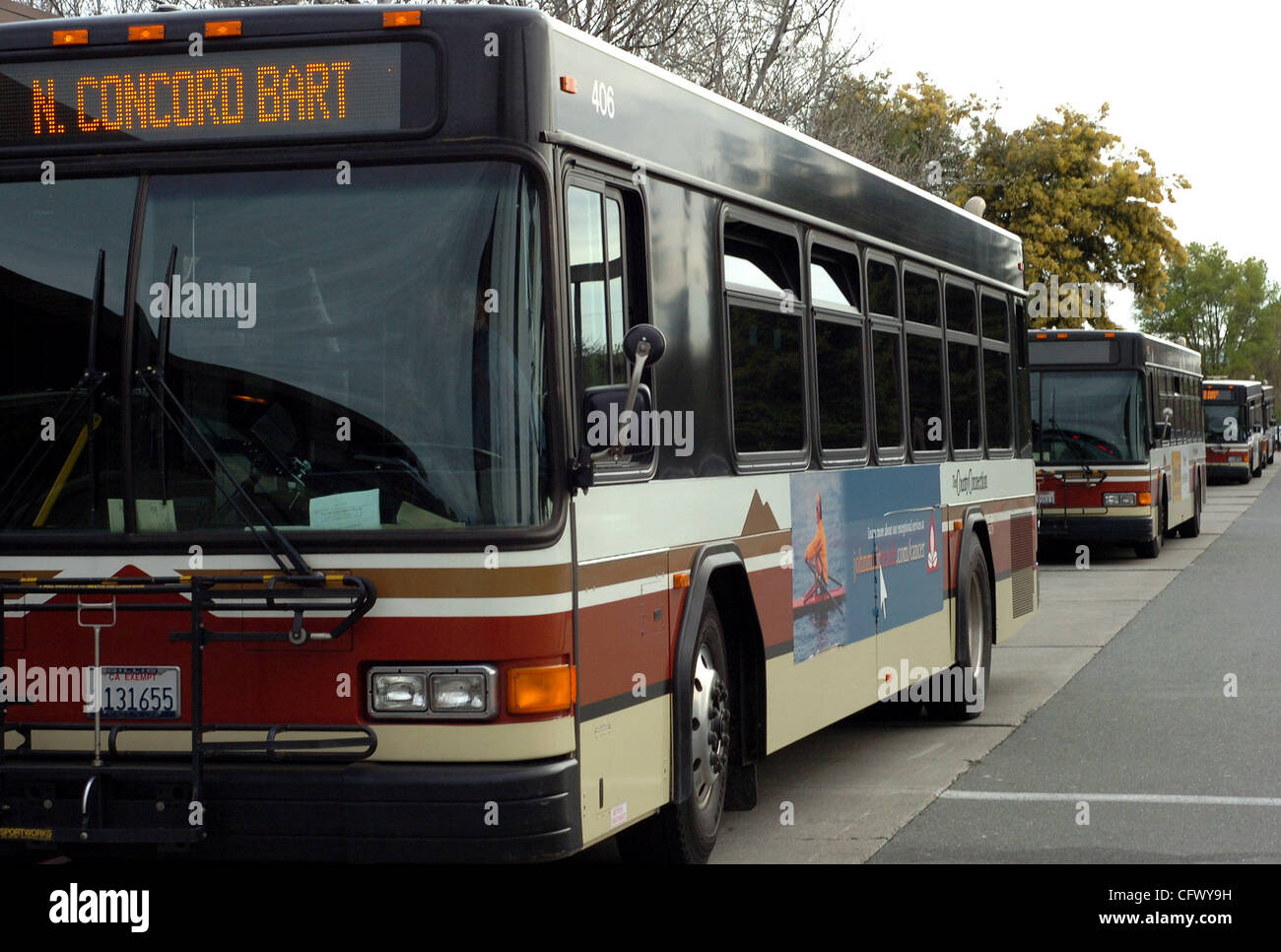 A County Connection bus waits for passengers at the Concord BART ...