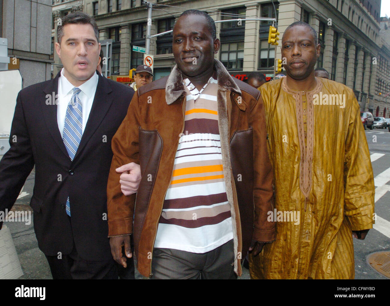 Mar 14, 2007; Manhattan, NY, USA; MAMDOU SOUMARE (C) arrives to U.S ...