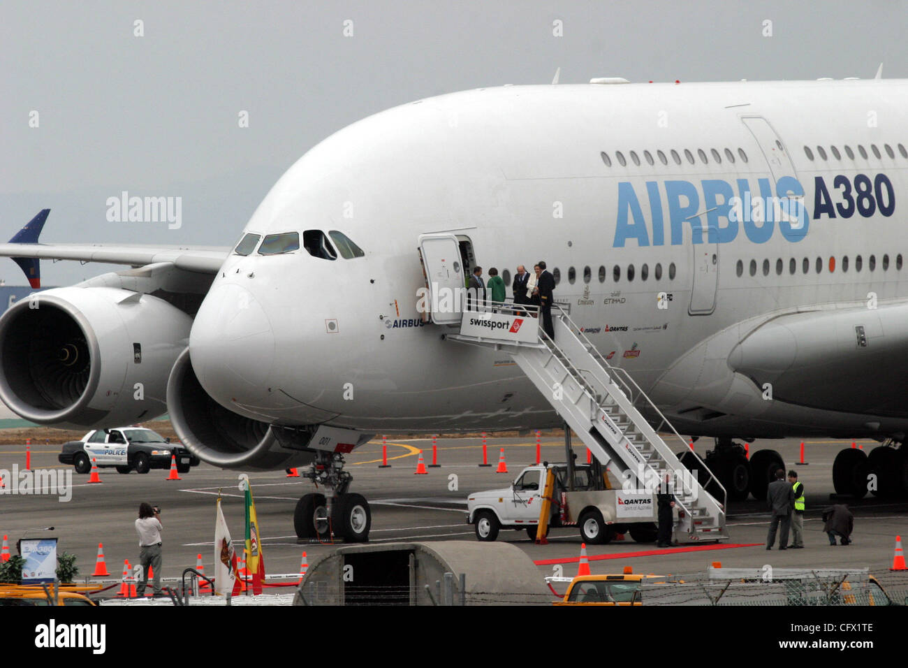 Mar 19, 2007; Los Angeles, CA, USA; The Airbus A380 at Los Angeles ...