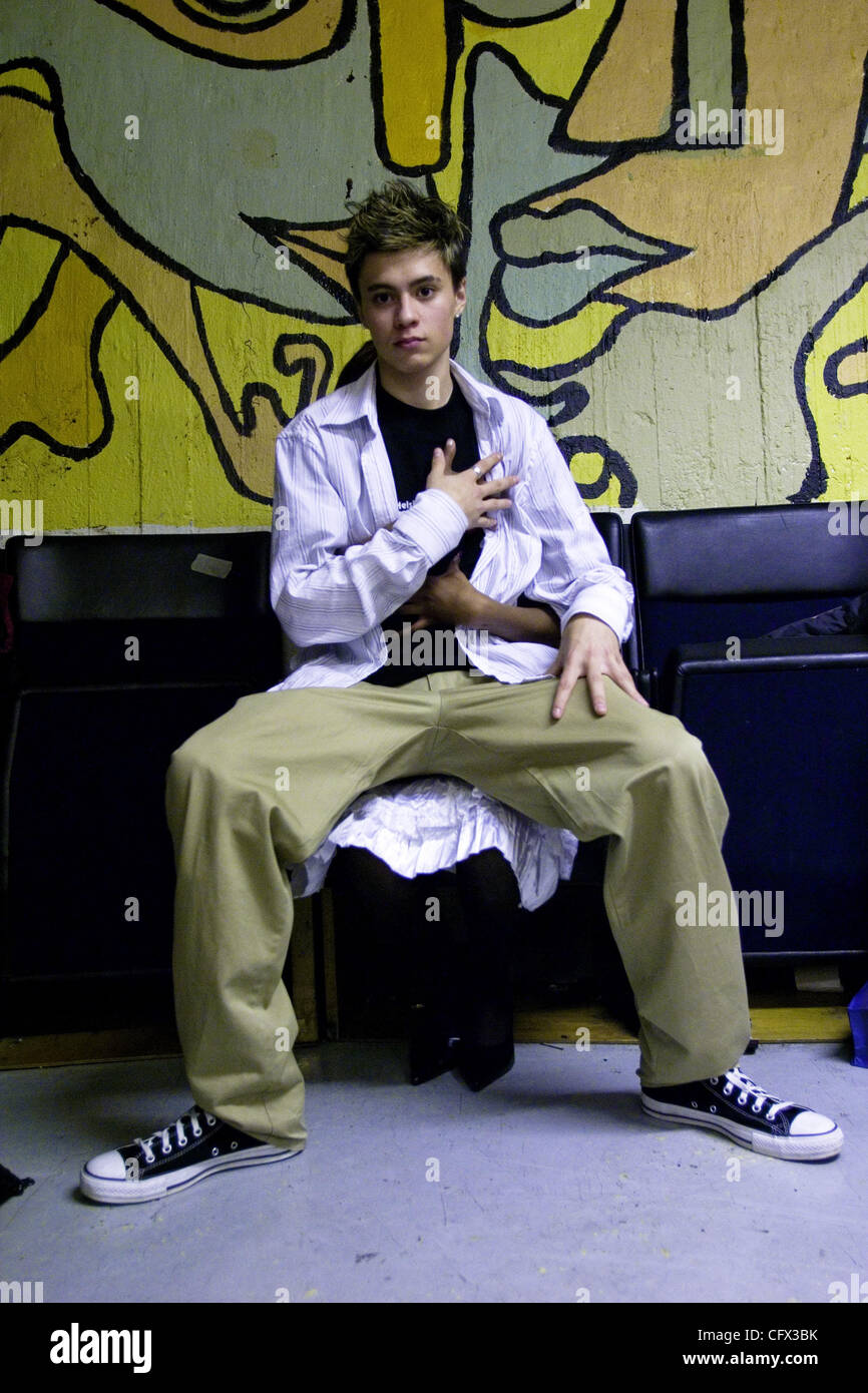 Finnish rapper Ironia (Michael Gabriel) backstage at the Musicians ...