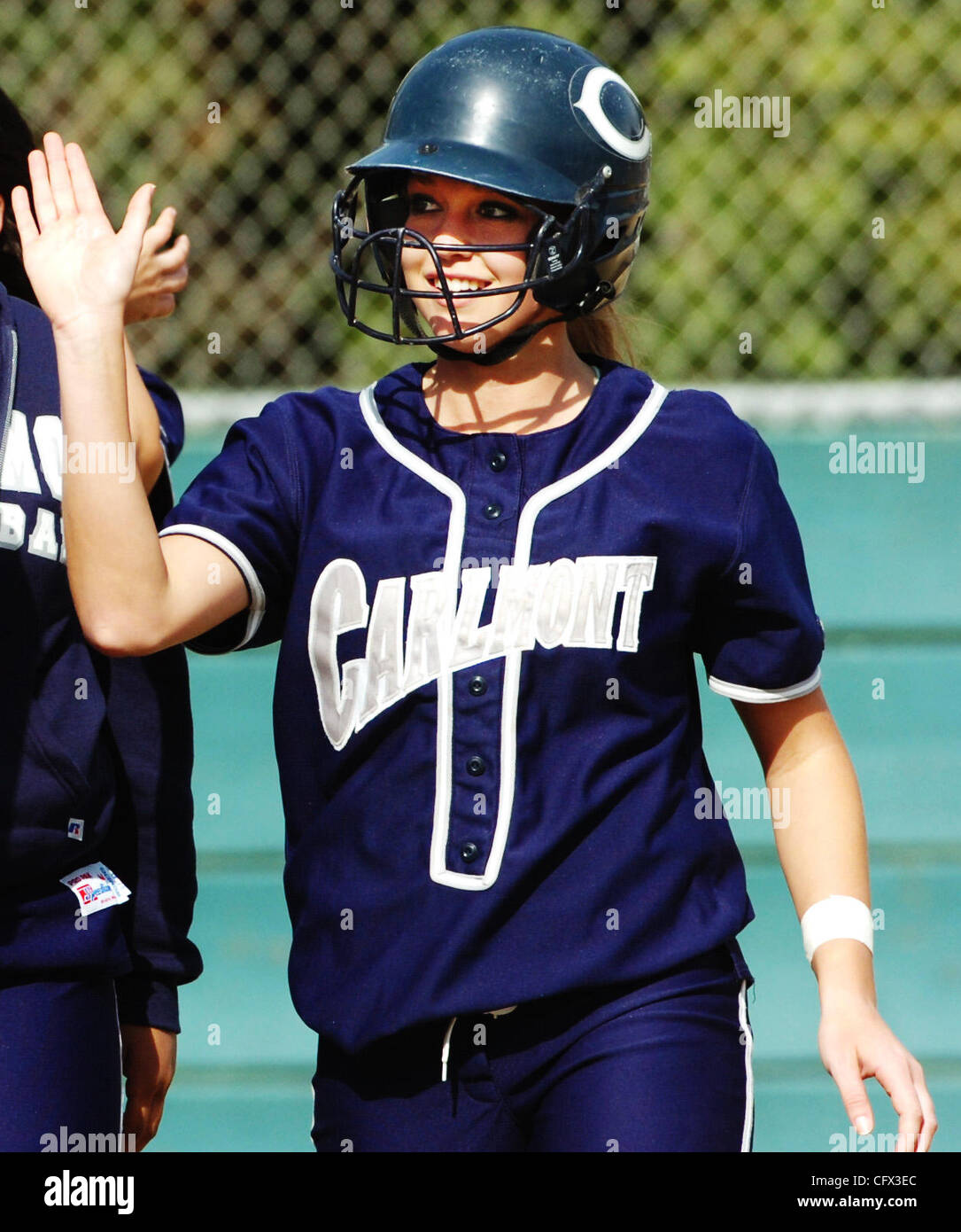 Carlmont High School athlete Caitlin Steele celebrates a 2-run homer ...