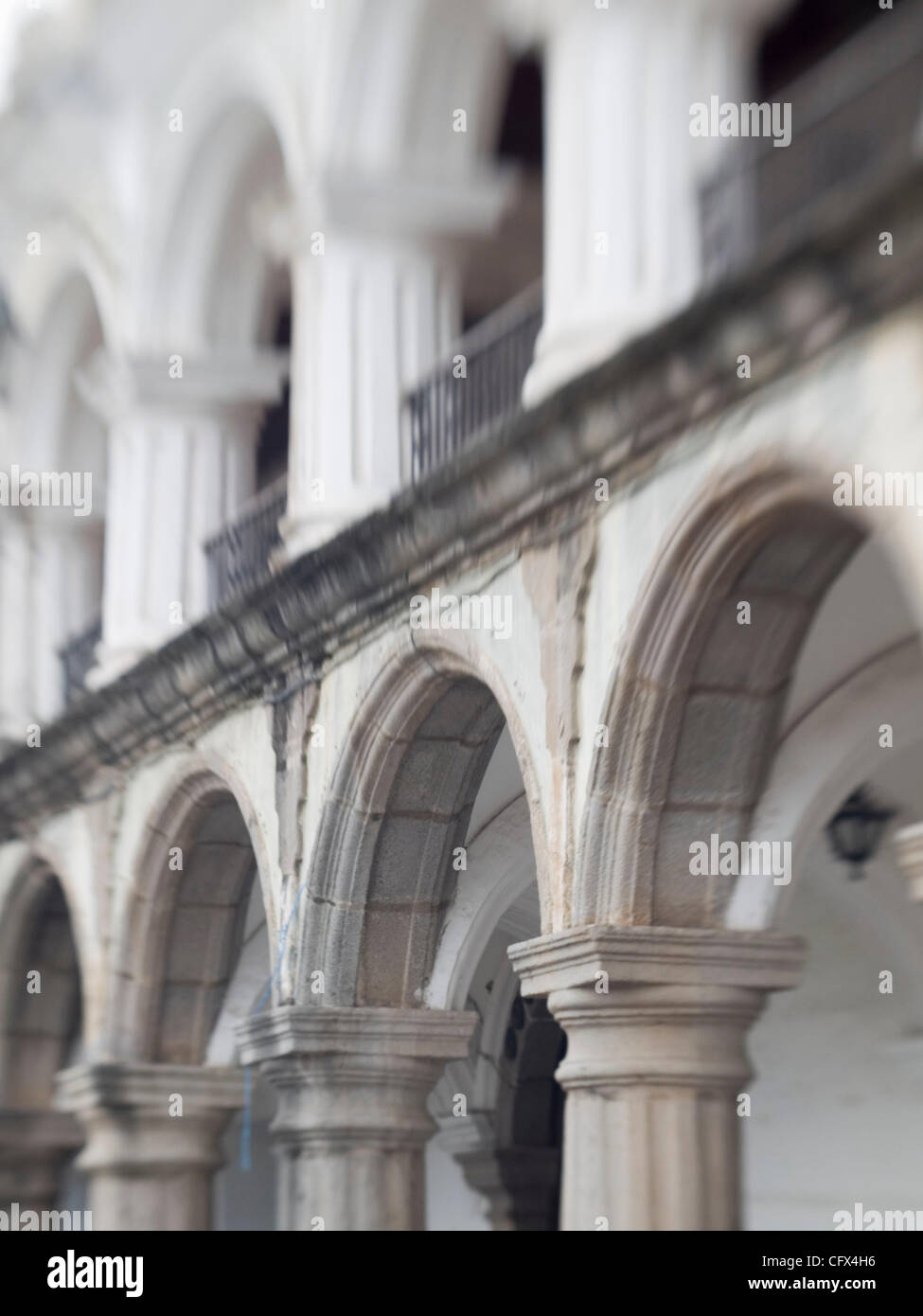 Columns and archway from Spanish colonial time in Antigua. Guatemala ...