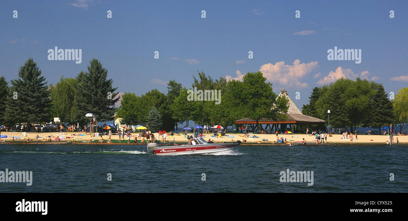 The beach at Sand Point offers a lovely vista of Lake Pend Oreille and ...