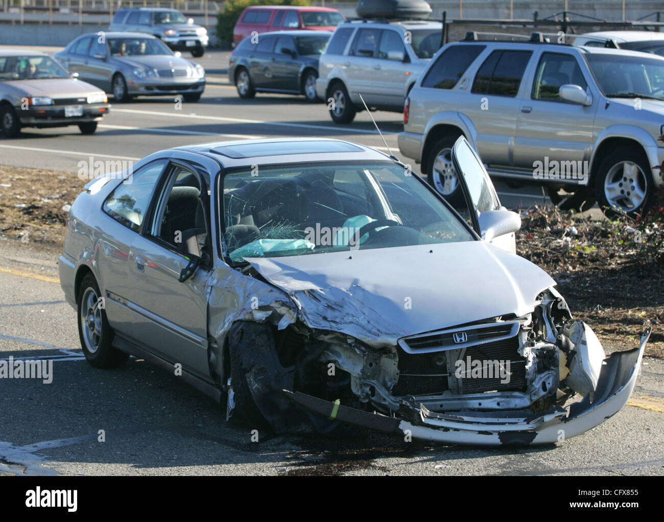 The driver of a Mitsubishi Eclipse was taken to the hospital after ...