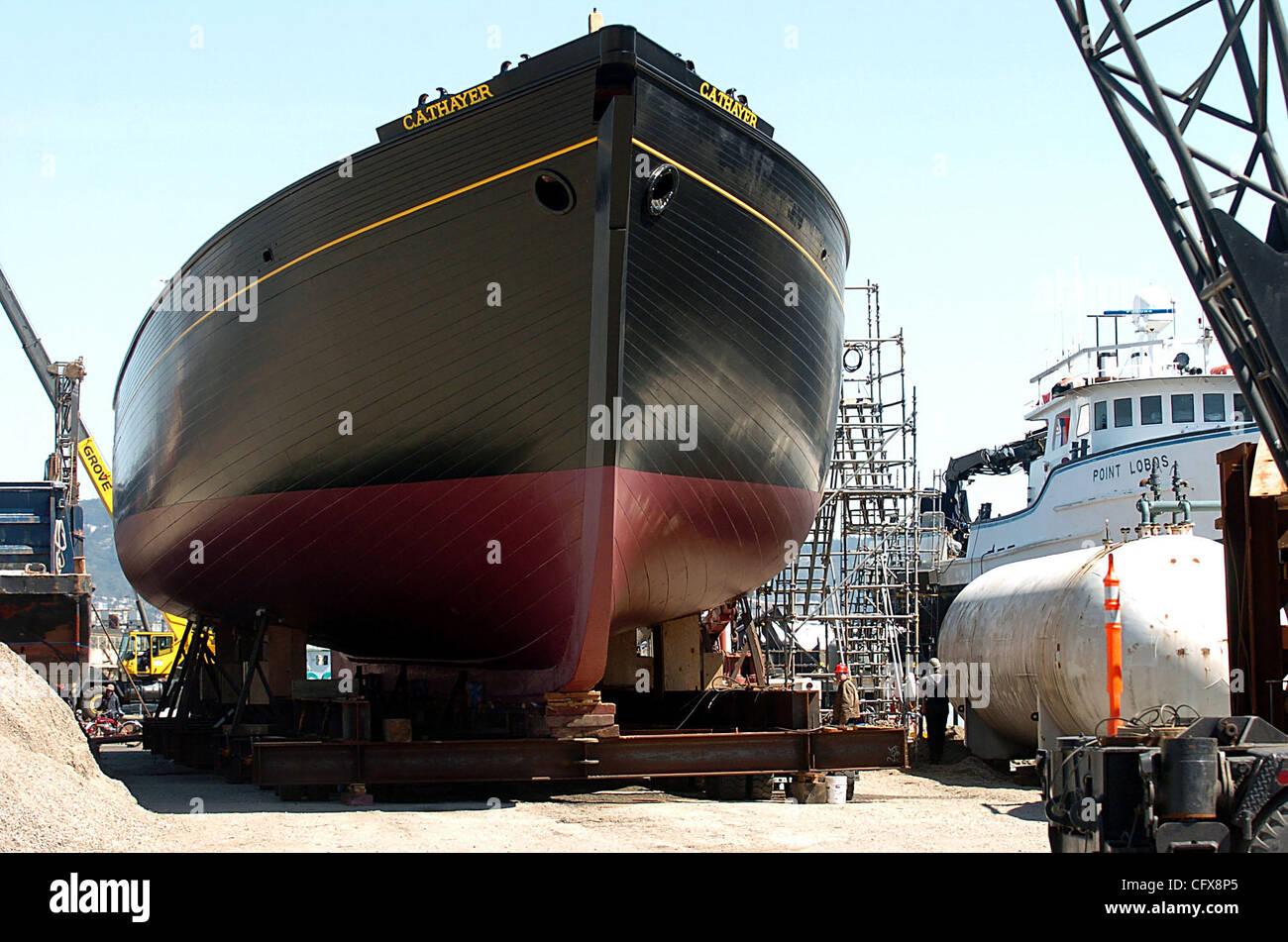 The C.A. Thayer sits at Bay Ship & Yacht shipyard in Alameda, Calif ...