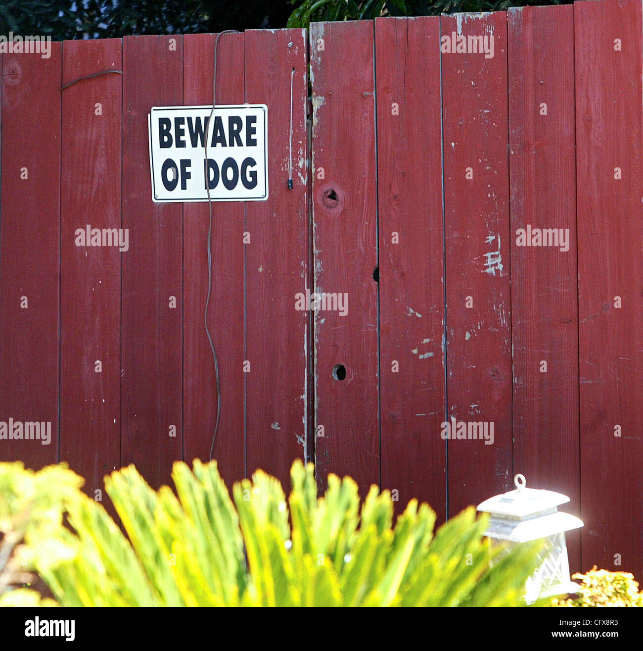 A sign warns passerby's about dogs living at this home on Skyline Dr ...