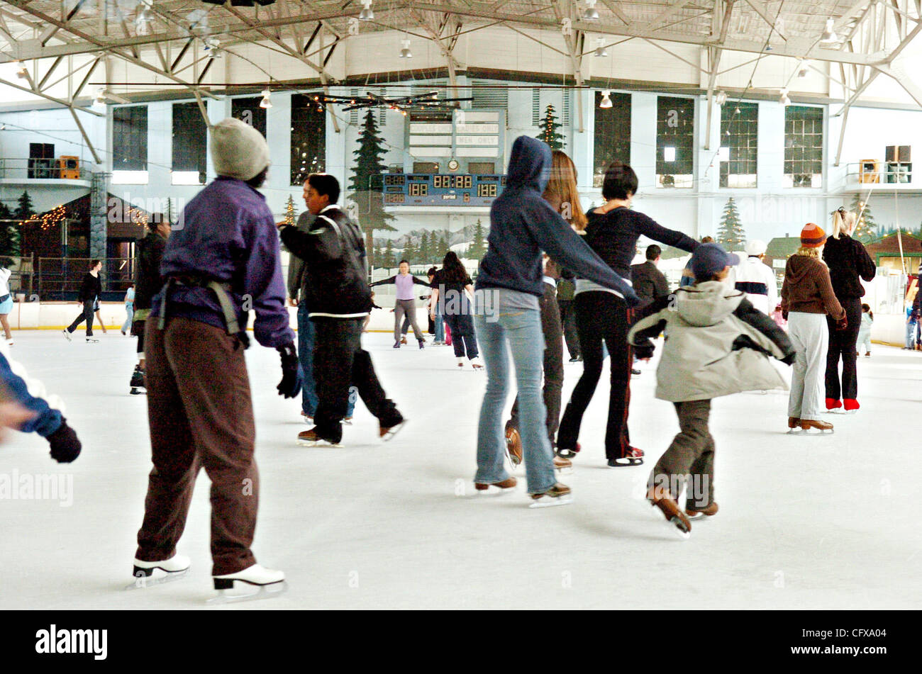 Visitors take one last skate around the rink of Iceland in Berkeley on ...